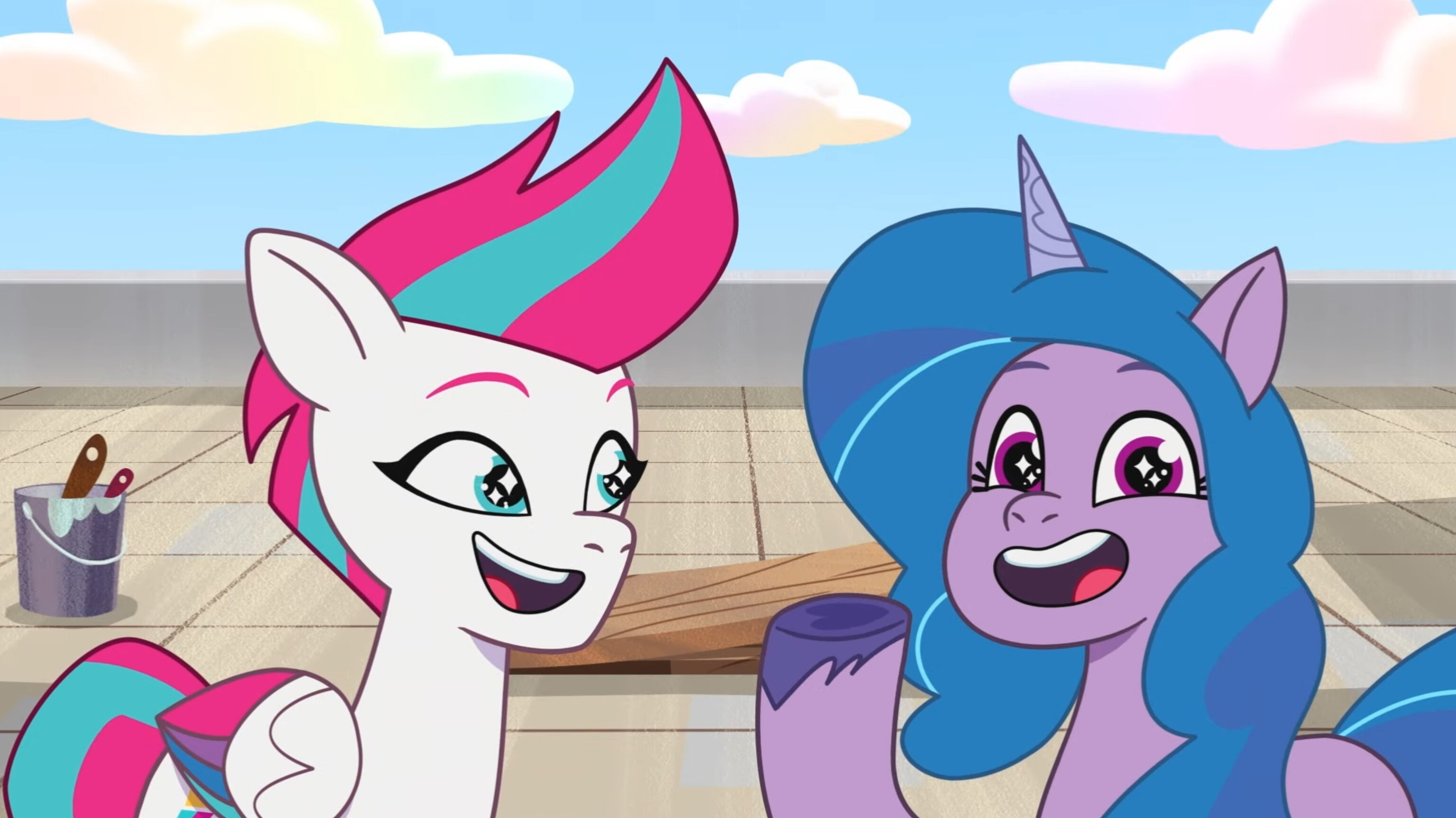 #2991406 - safe, screencap, izzy moonbow, zipp storm, pegasus, pony ...