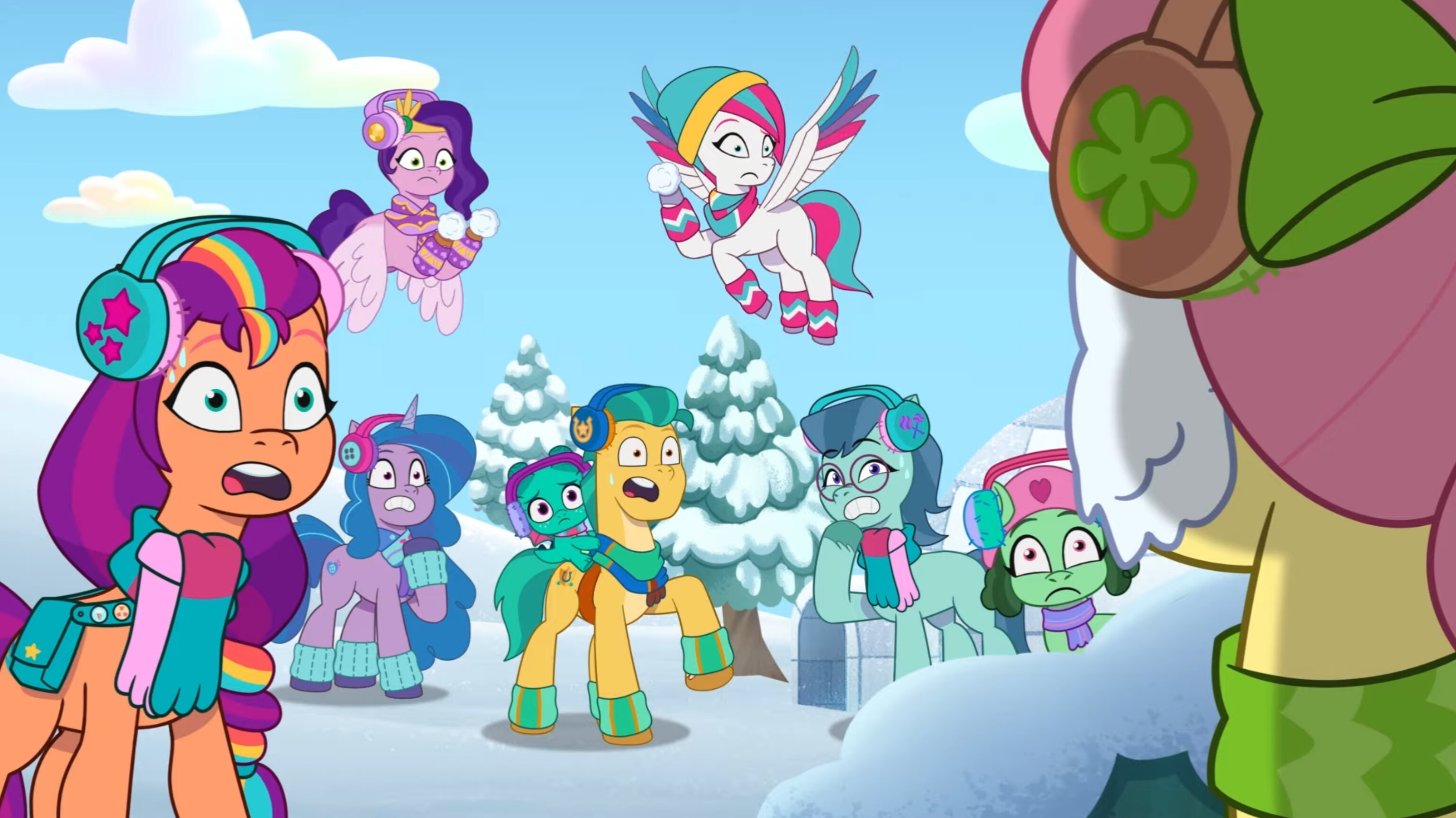 #2994014 - safe, screencap, delightful trifle, hitch trailblazer, izzy moonbow, pipp petals ...