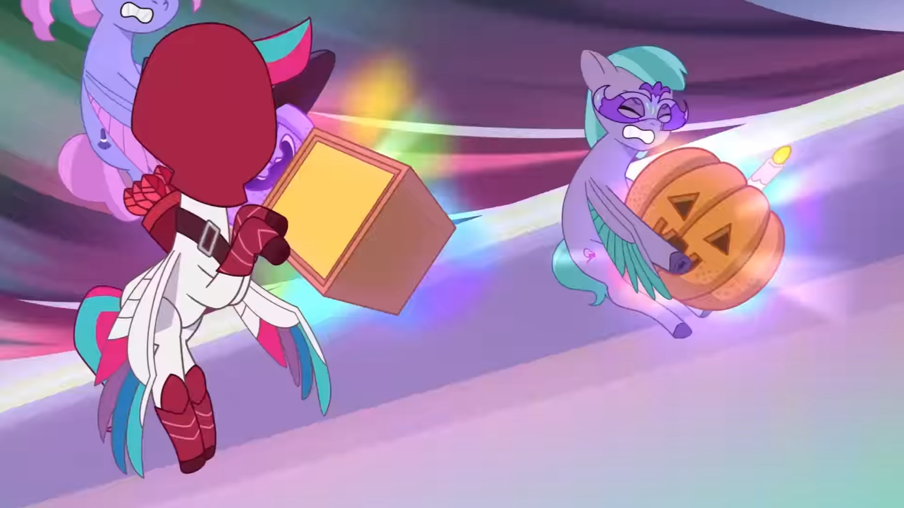 #2980006 - safe, screencap, nightracer, shiny sparks, zipp storm ...