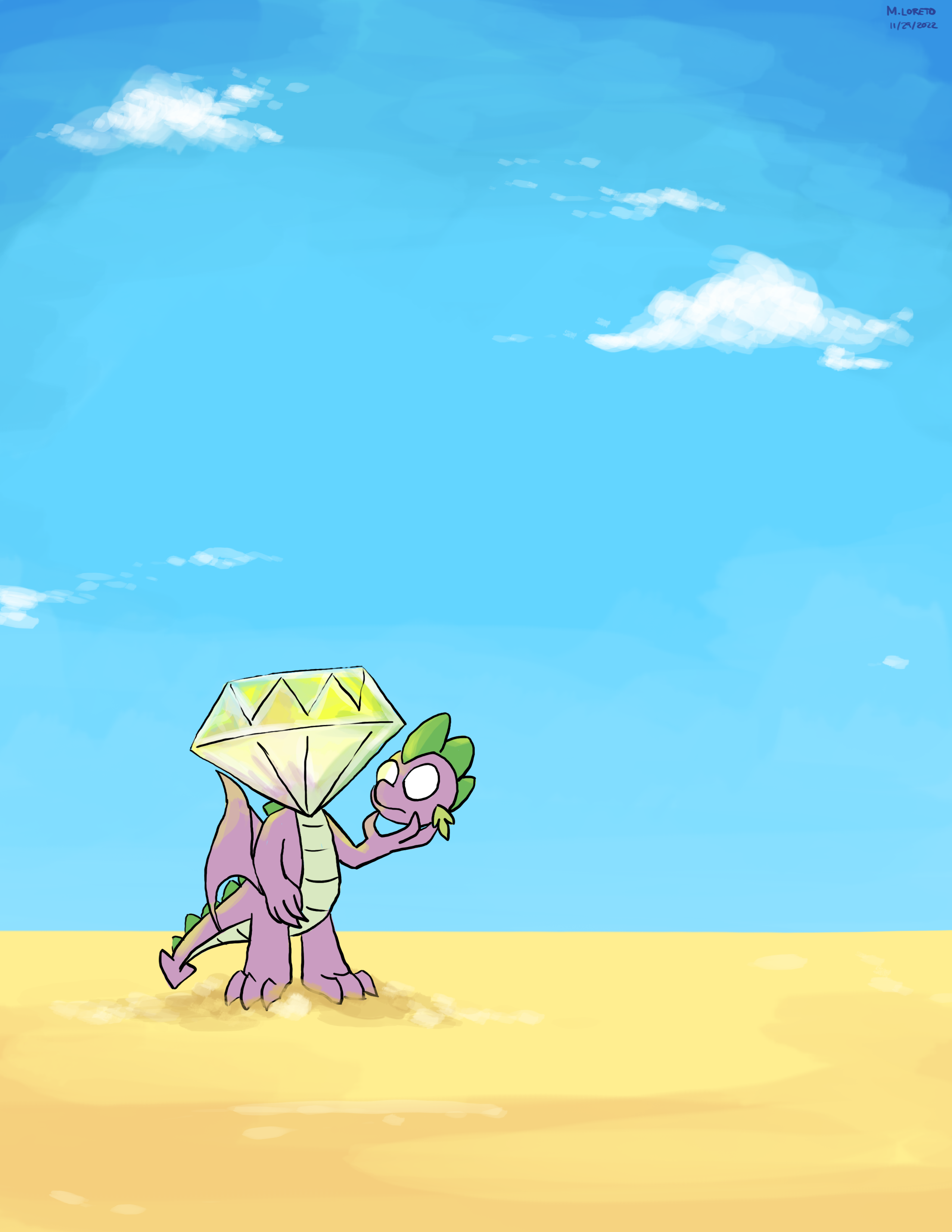 #2997900 - safe, artist:loreto-arts, spike, dragon, g4, detachable head ...