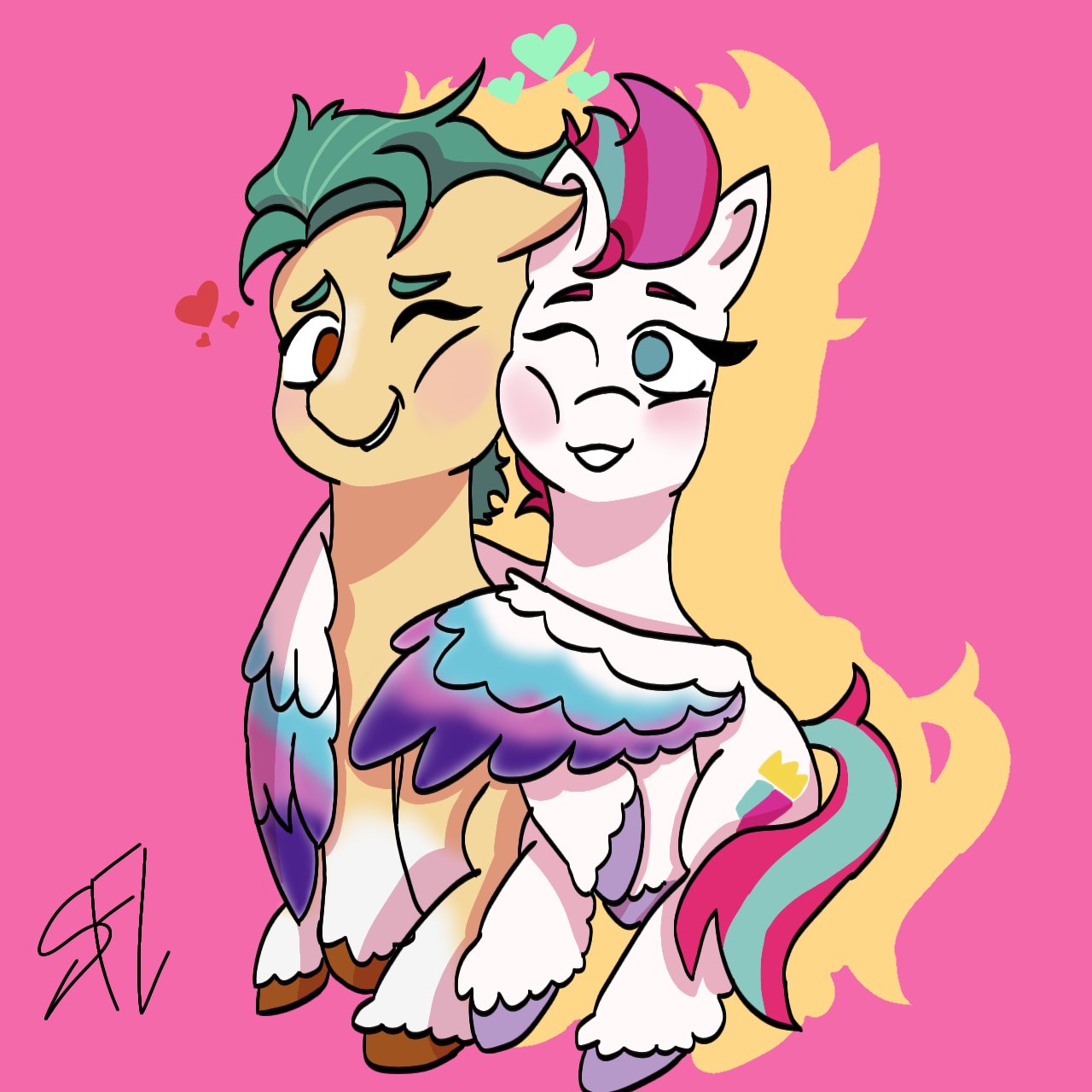 #2981671 - safe, artist:shadowfurrlou, hitch trailblazer, zipp storm ...