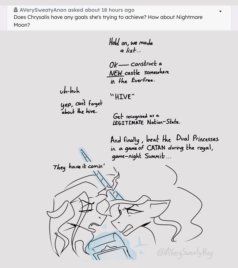 #2982864 - safe, artist:averysweatyboy, nightmare moon, queen chrysalis ...