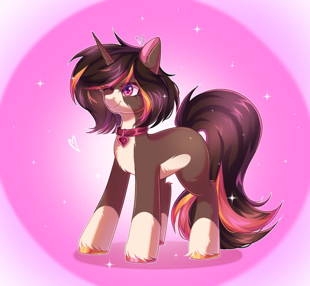 #2983295 - safe, artist:arllistar, oc, oc only, oc:freya, pony, unicorn, coat markings, collar ...