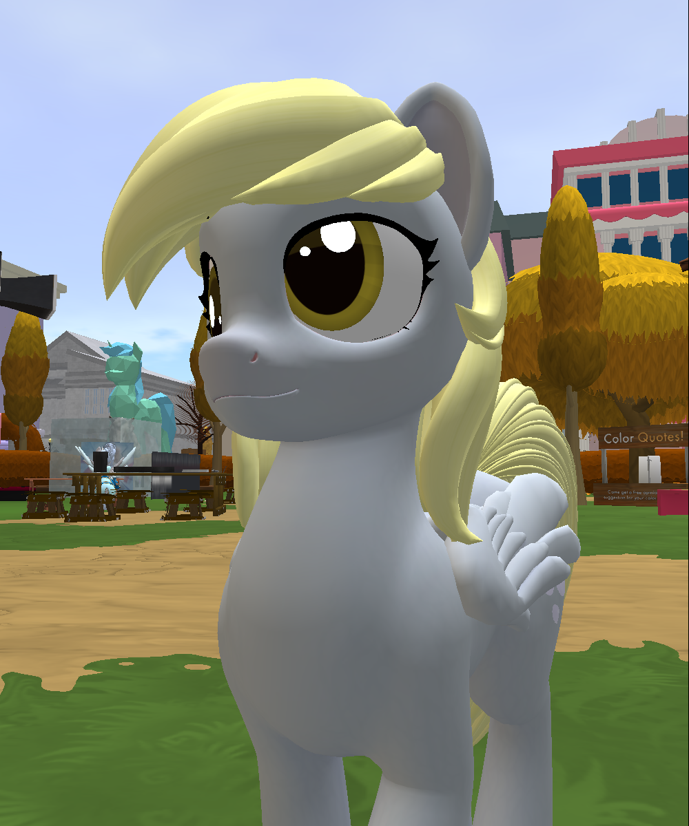 #2984234 - safe, derpy hooves, pegasus, open pony, 3d, advertisement in ...