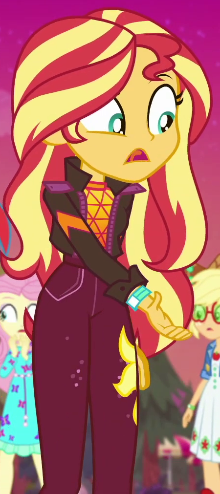 #2984264 - safe, screencap, applejack, fluttershy, sunset shimmer ...