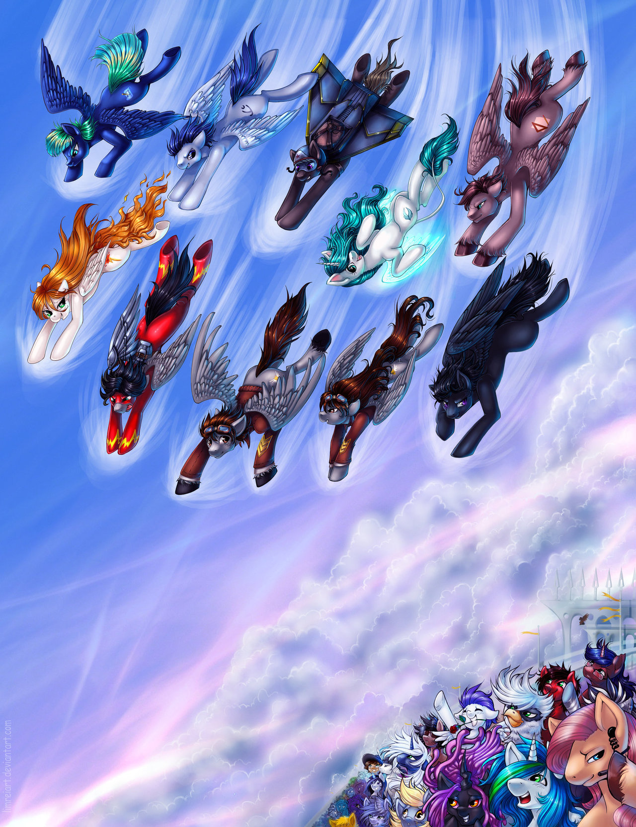 #2984546 - safe, artist:limreiart, oc, earth pony, pegasus, pony ...