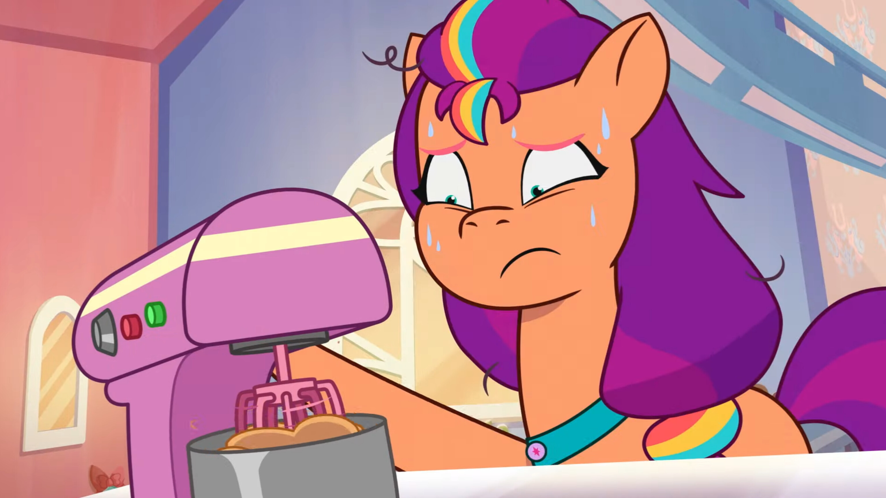 #2998617 - safe, screencap, sunny starscout, earth pony, pony, foal food, g5, my little pony ...