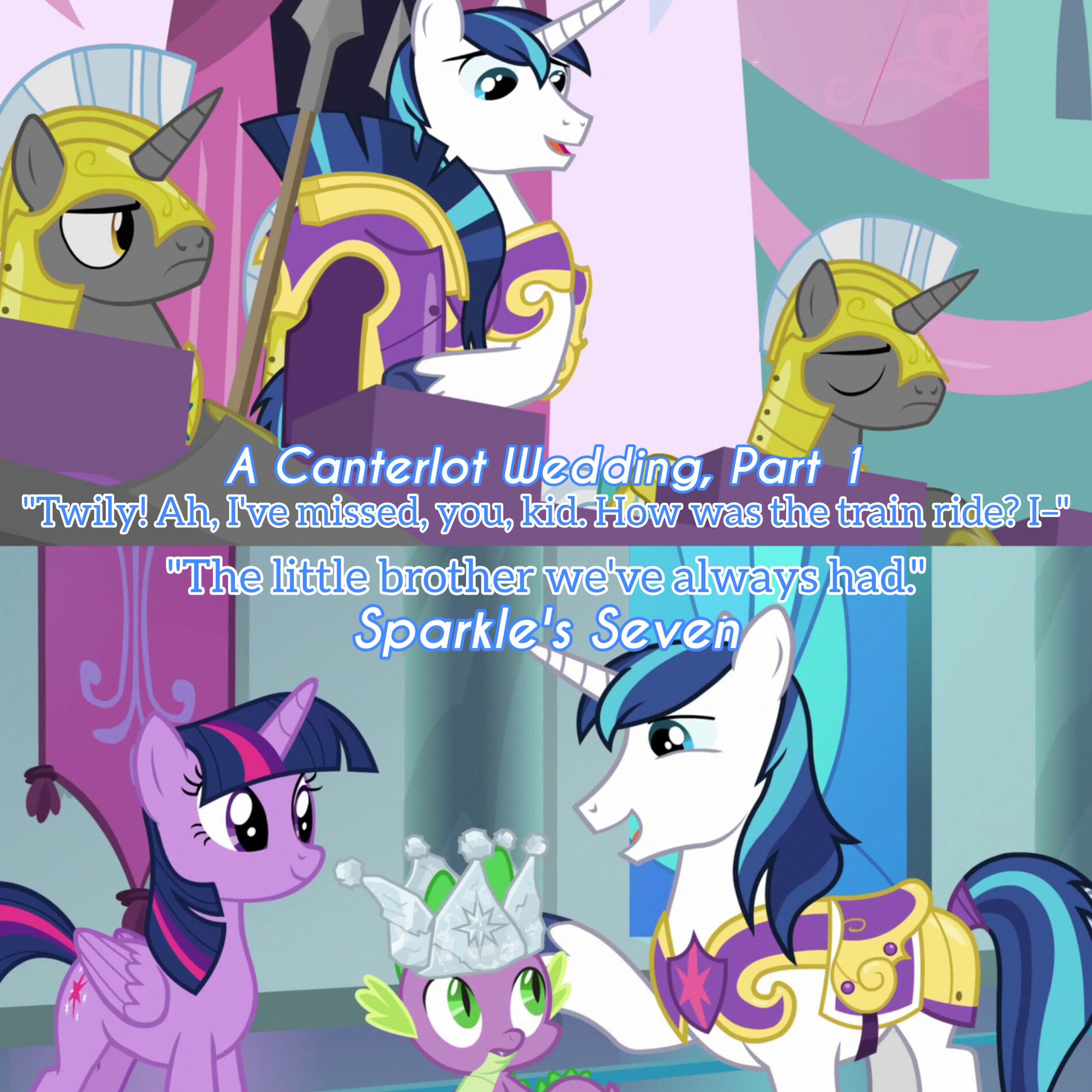 #2998779 - safe, edit, edited screencap, editor:itsmgh1203, screencap, shining armor, spike ...