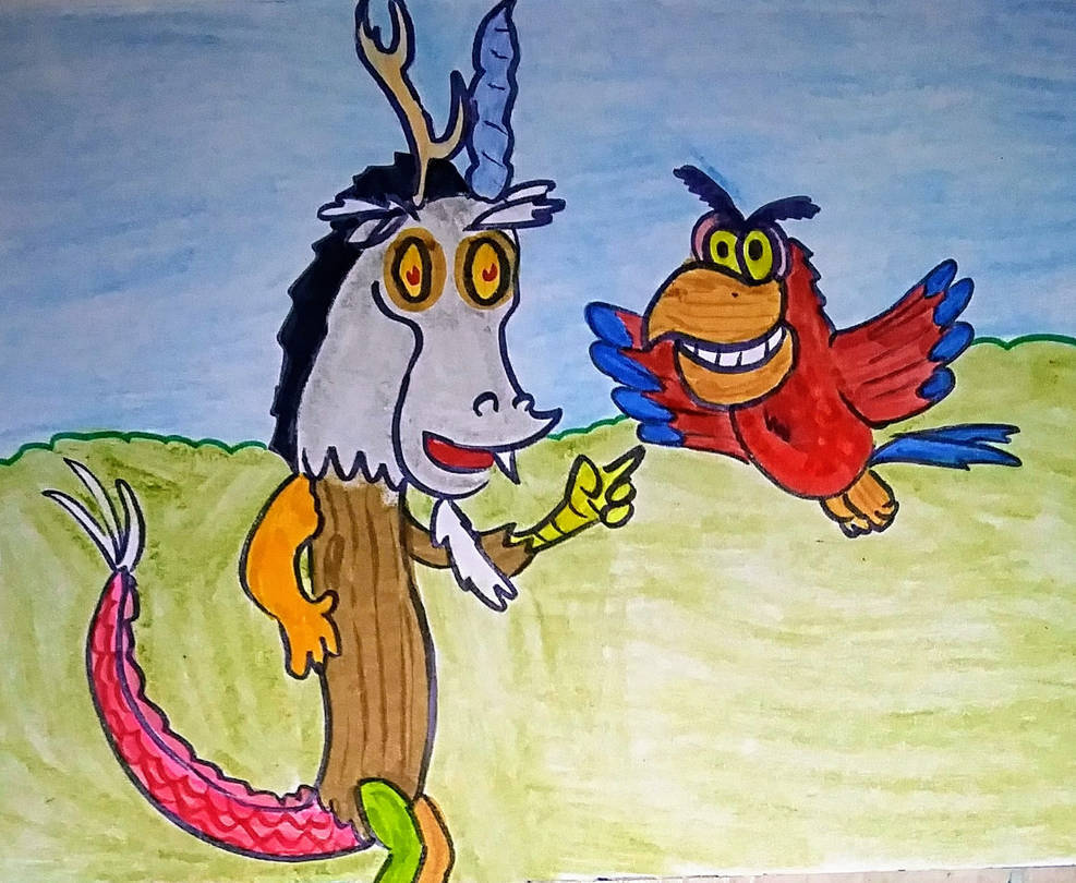 #3005005 - safe, artist:dex stewart, discord, bird, draconequus, parrot ...