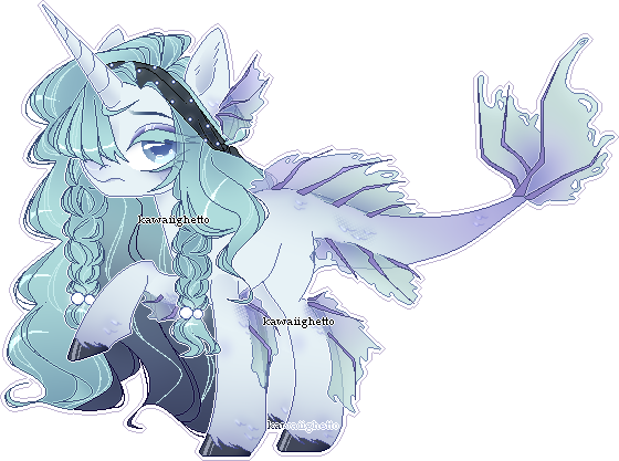 #3005277 - safe, artist:kawaiighetto, oc, oc only, pony, sea pony ...