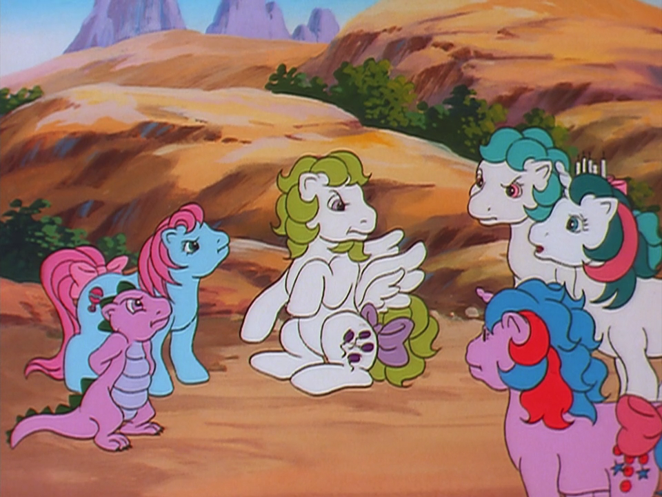 #3007486 - safe, screencap, baby cuddles, buttons (g1), cupcake (g1 ...