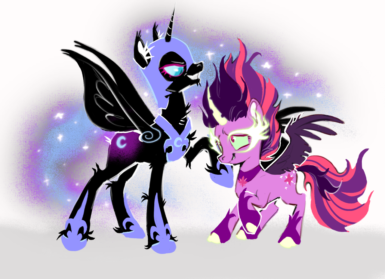 #3008935 - safe, artist:caninecrypt, nightmare moon, sci-twi, twilight ...