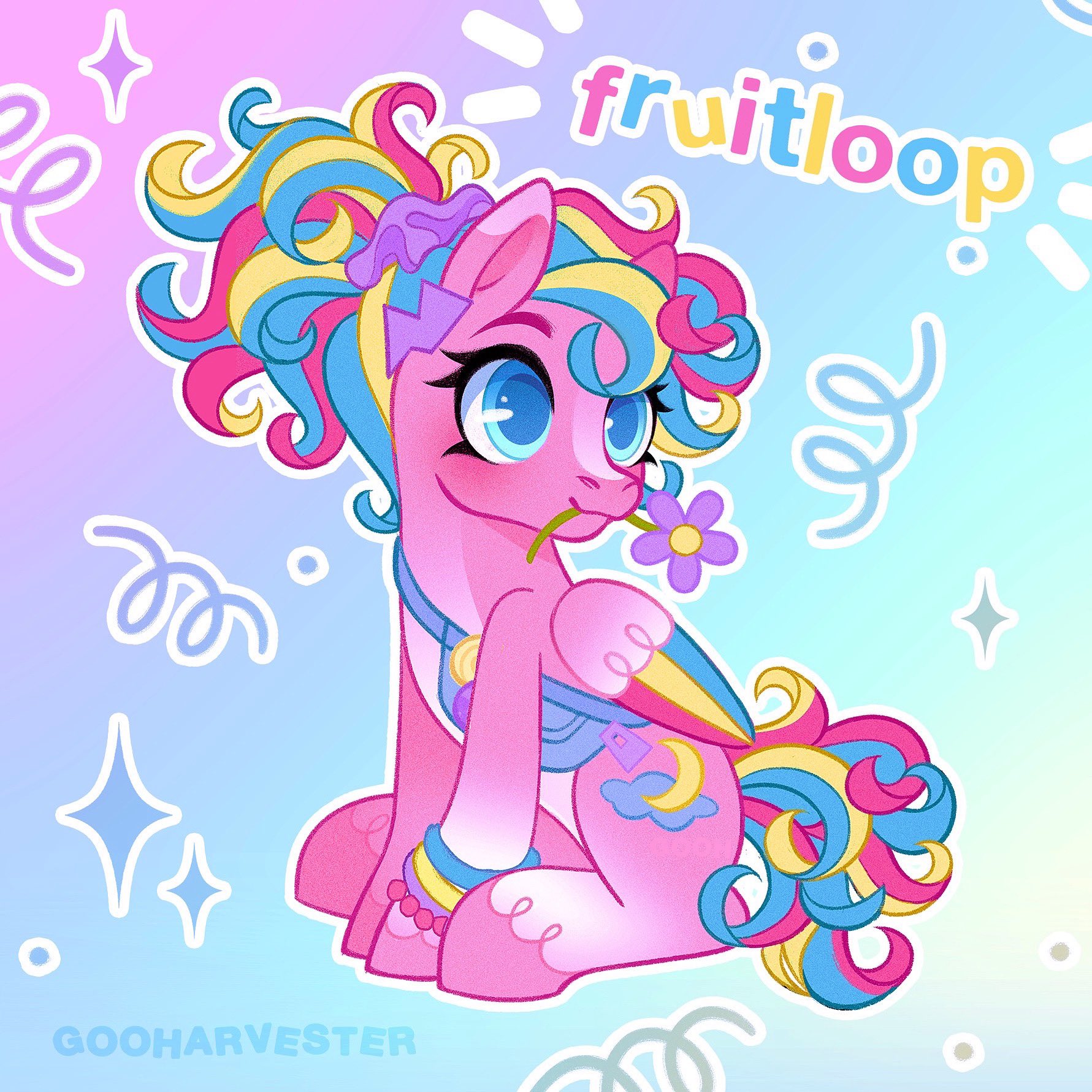 #3009035 - safe, artist:gooharvester, oc, oc only, oc:fruit loop, pegasus, pony, gradient ...