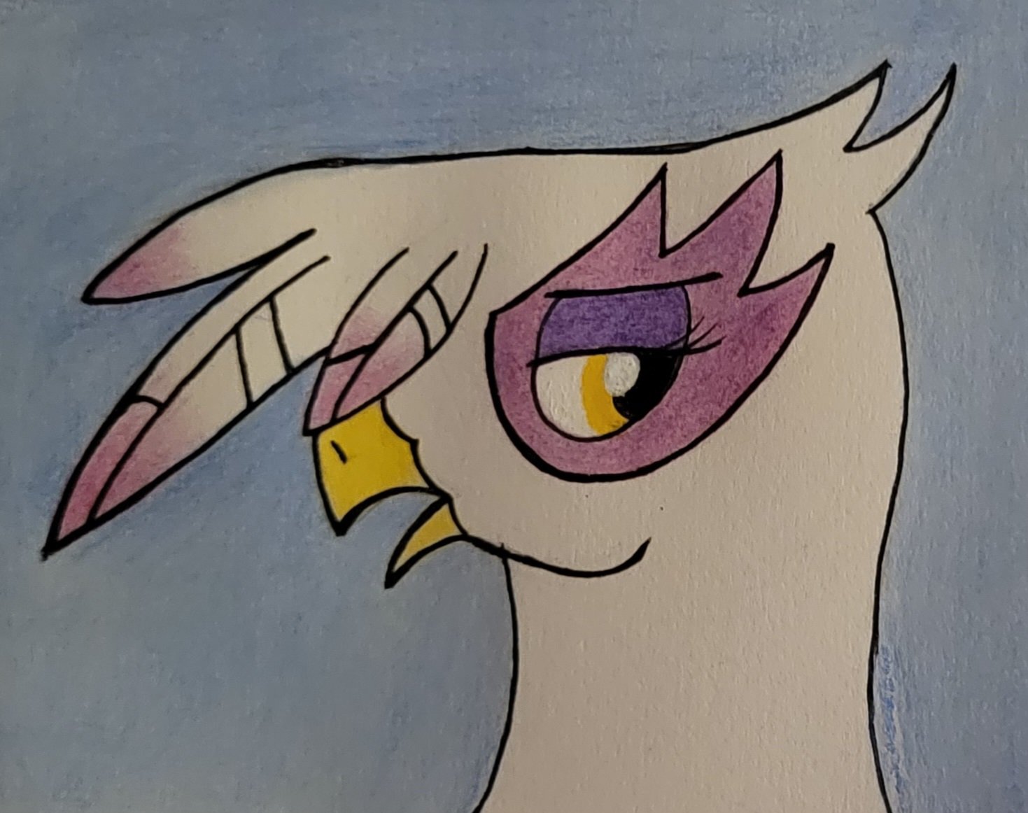 #3009942 - safe, artist:polar_storm, gilda, griffon, blue background ...