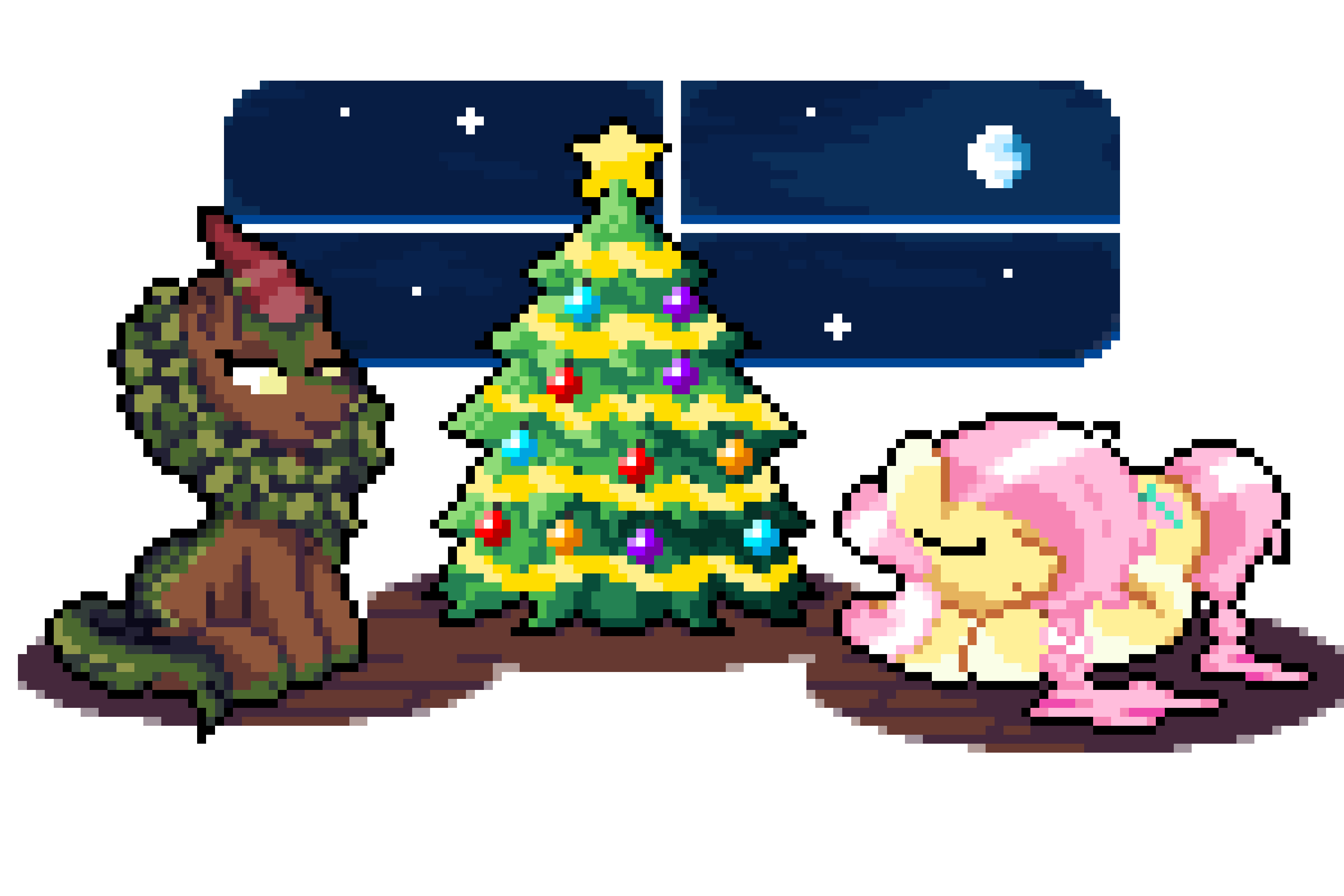 #3010406 - safe, artist:mariothepixelarter, cinder glow, fluttershy ...