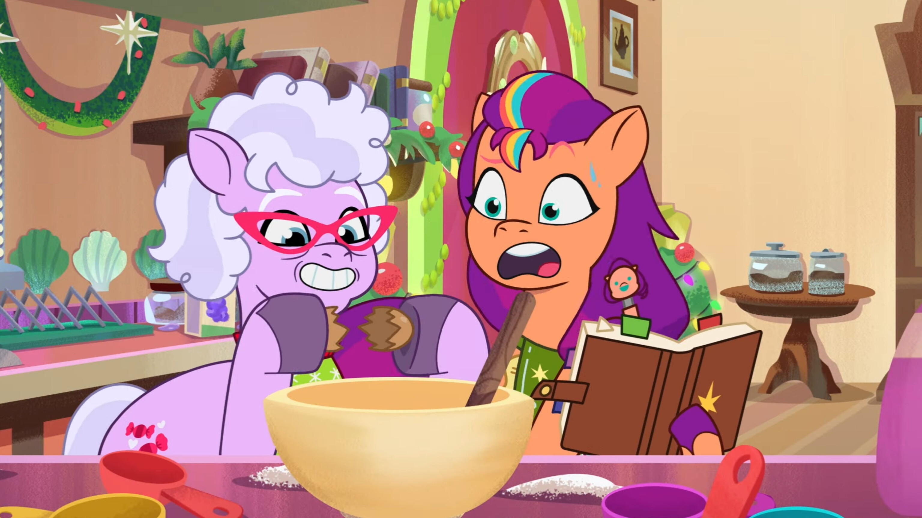 #2999214 - safe, screencap, grandma figgy, sunny starscout, earth pony ...