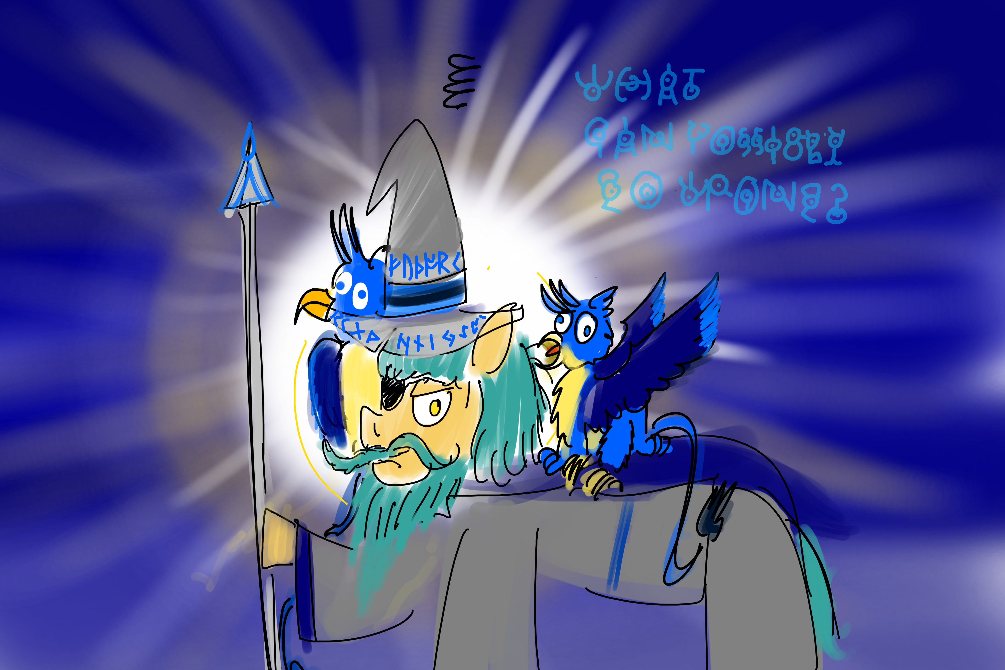 #3011870 - safe, artist:horsesplease, gallus, hitch trailblazer, bird ...