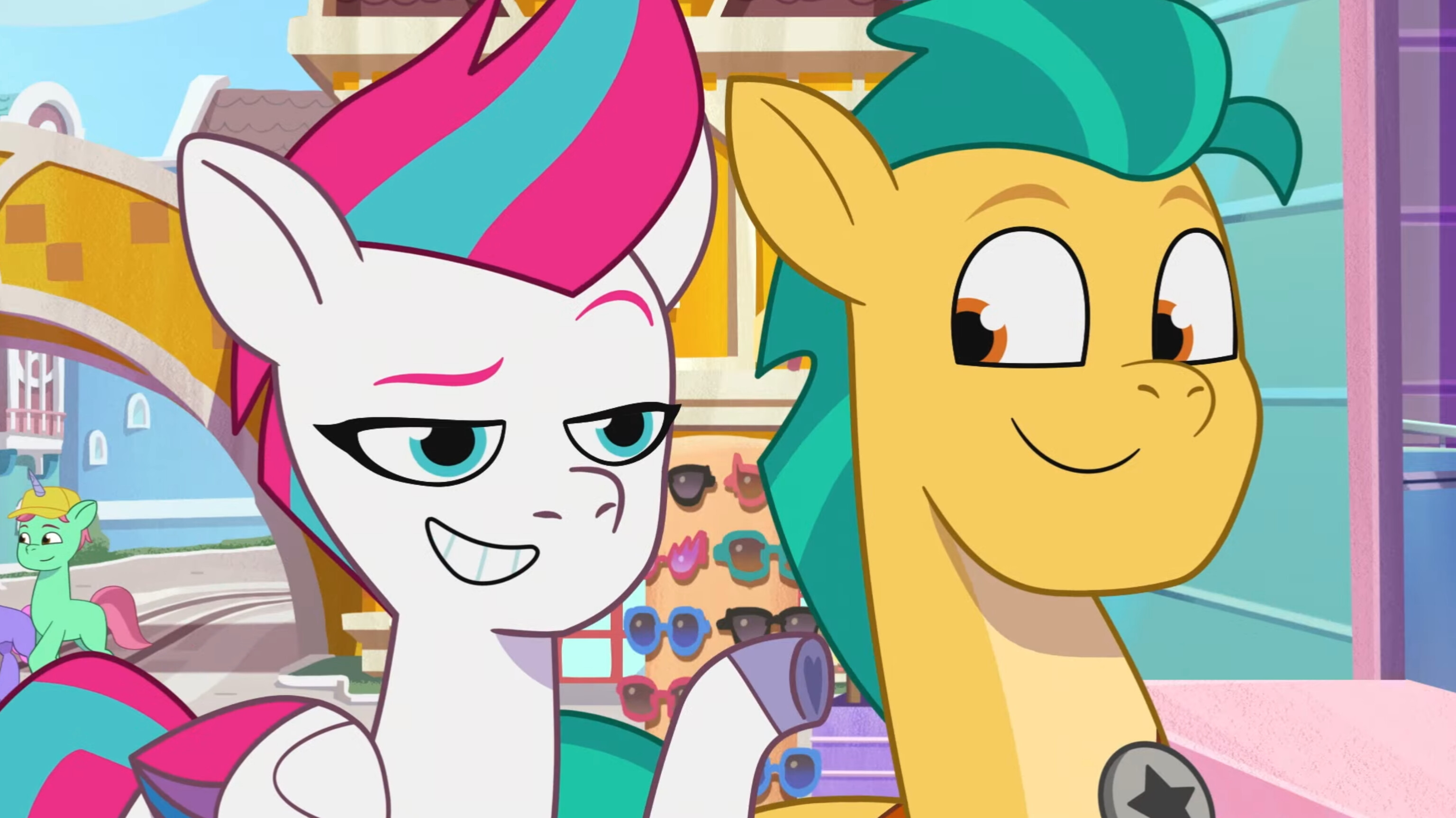 #3012458 - safe, screencap, hitch trailblazer, zipp storm, earth pony ...