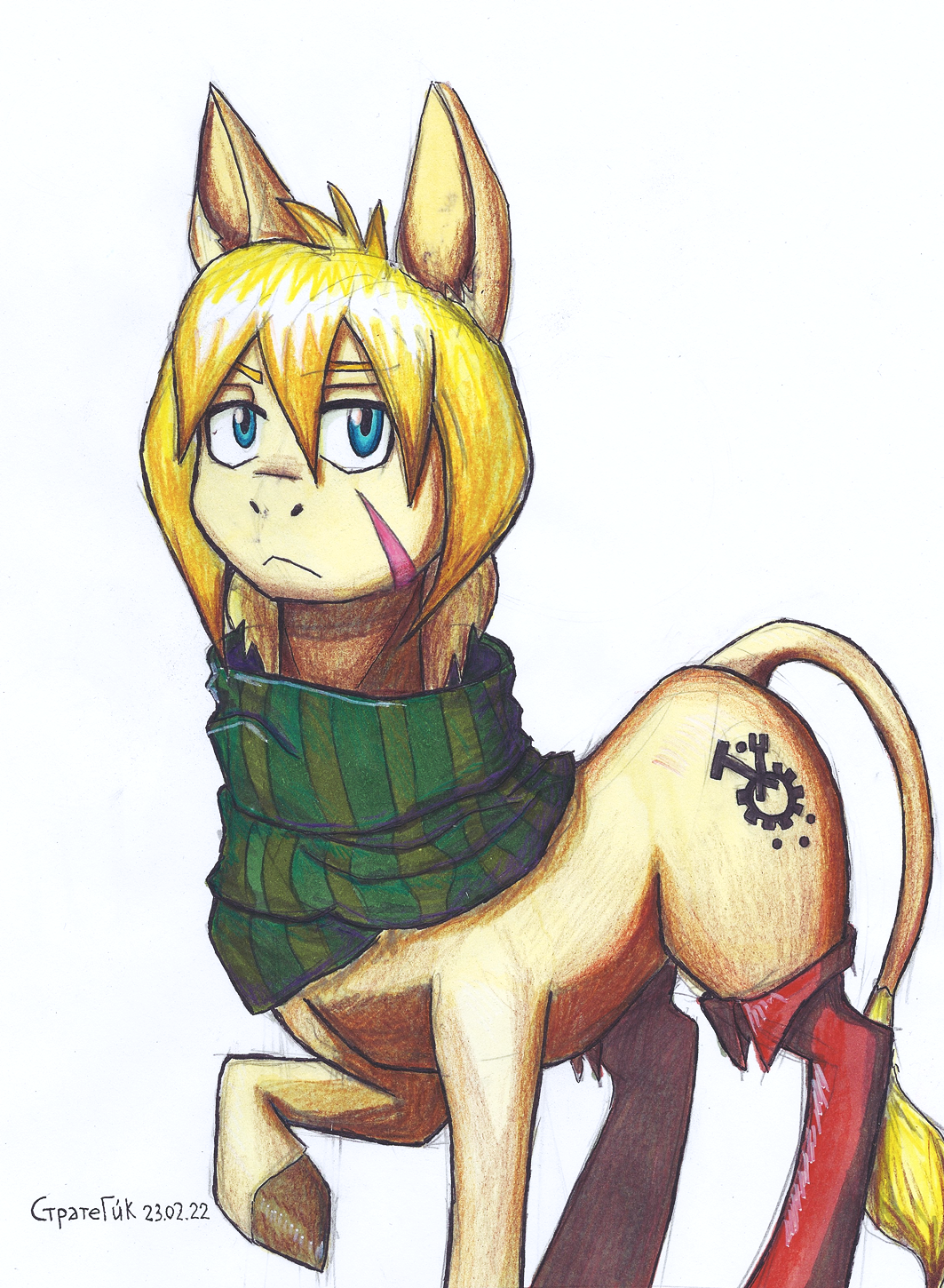 #3015334 - safe, oc, oc only, earth pony, pony, clothes, scarf, simple ...