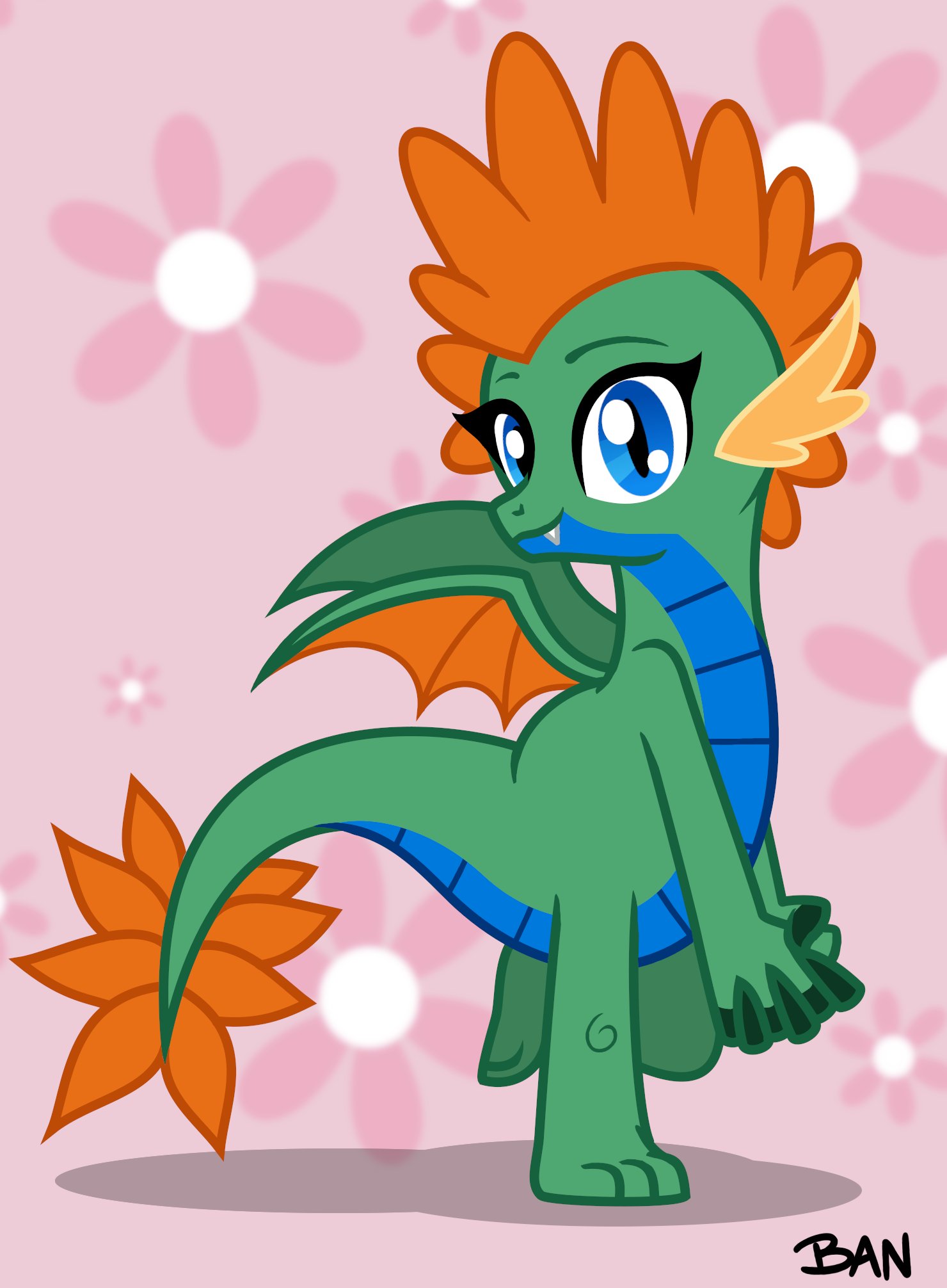 #2999883 - safe, artist:banquo0, oc, oc only, oc:emziko, dragon, dragoness, fangs, female, solo ...