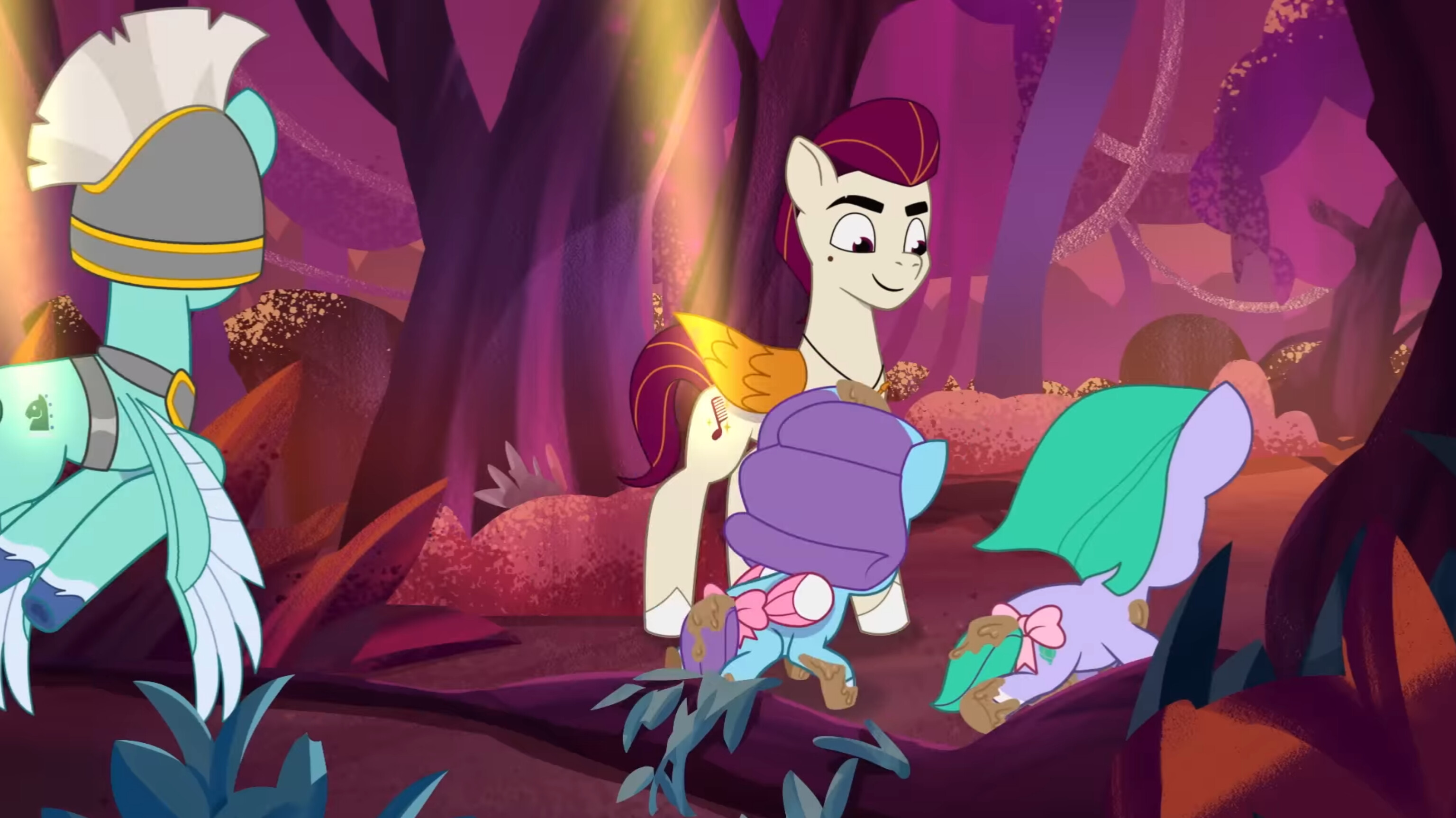 #3017756 - safe, screencap, glory (g5), rocky riff, seashell (g5), thunder flap, earth pony ...