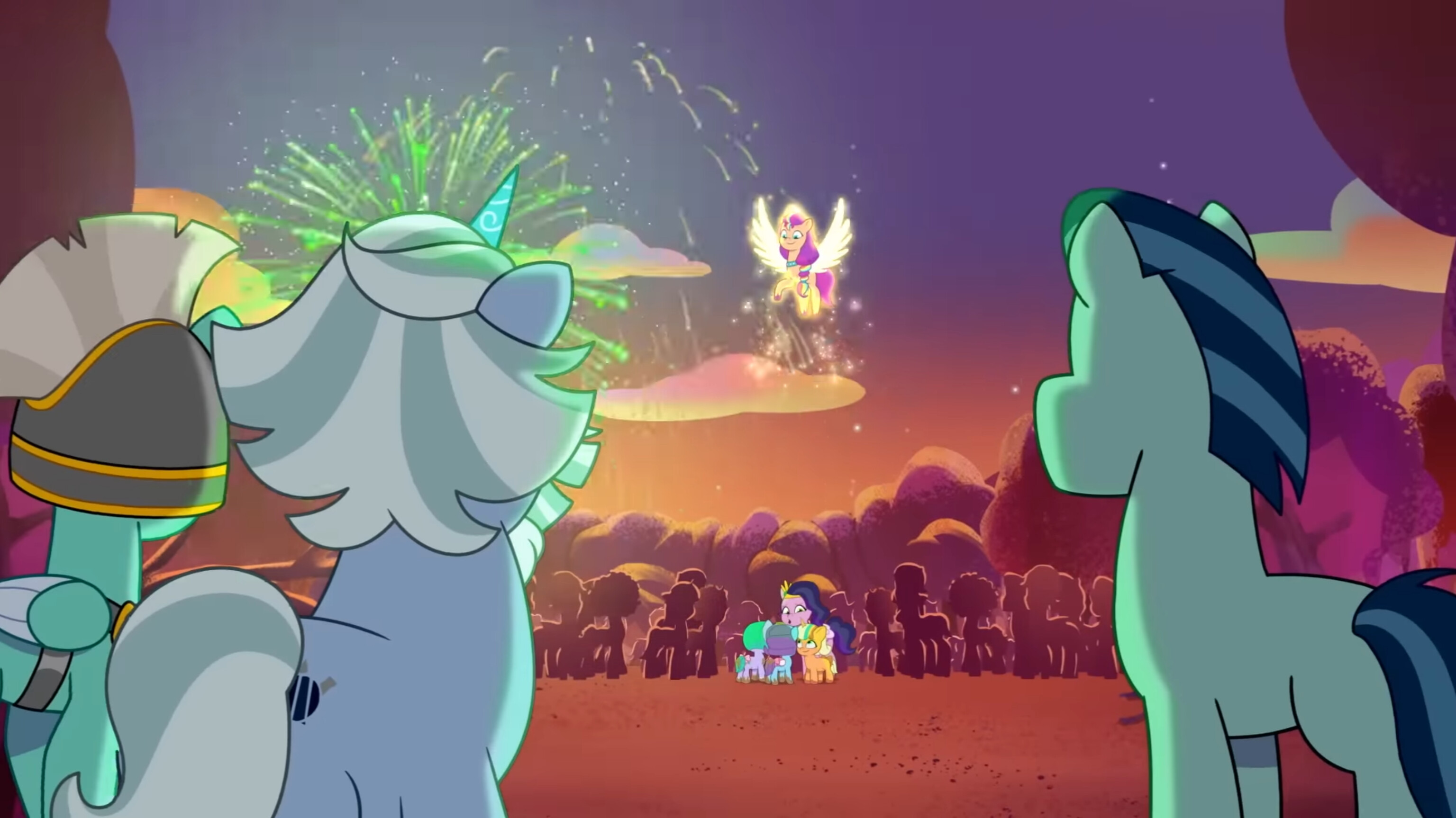 #3017779 - safe, screencap, alphabittle blossomforth, glory (g5), peach ...