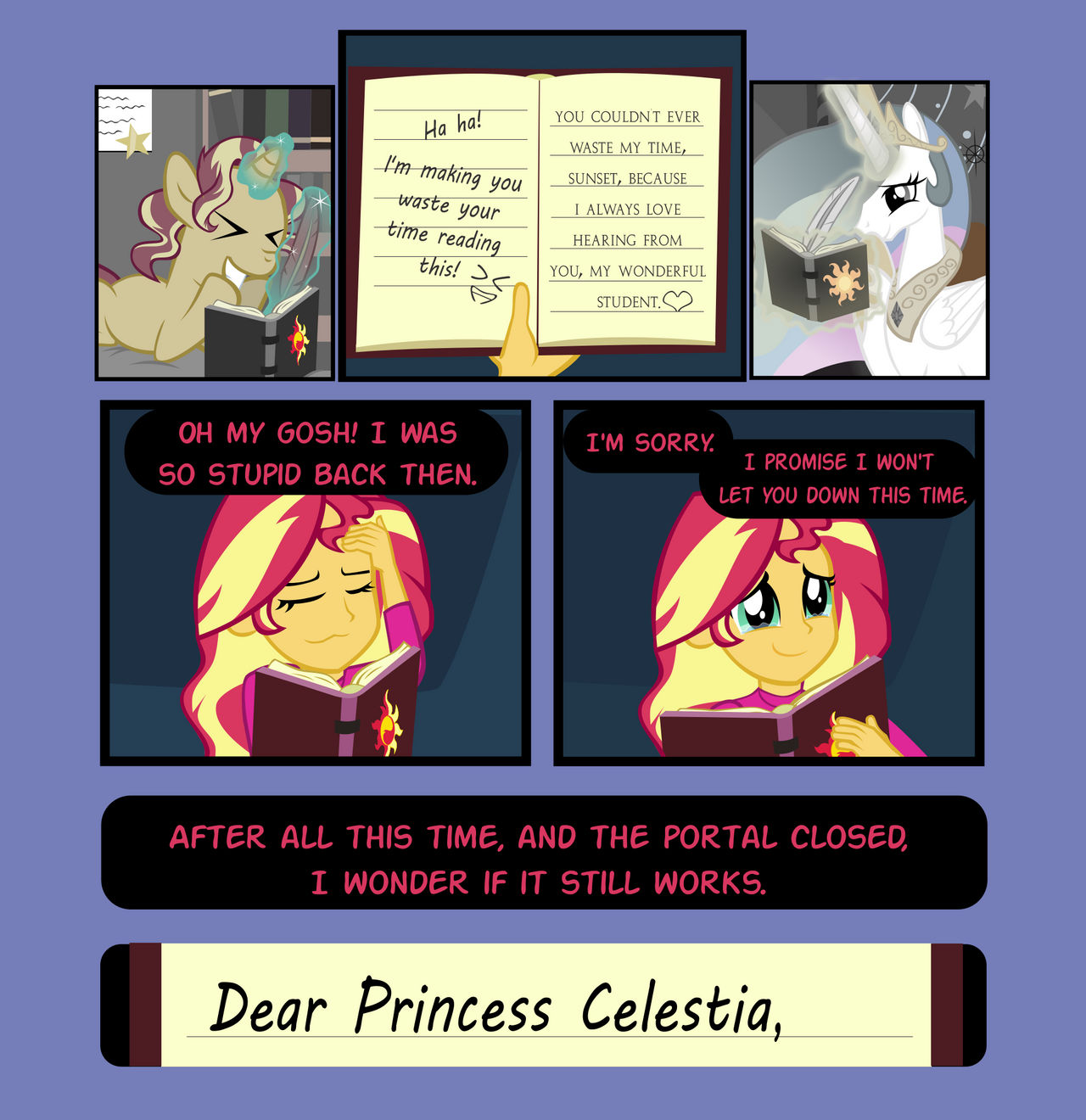 #3000708 - safe, artist:magerblutooth, princess celestia, sunset ...