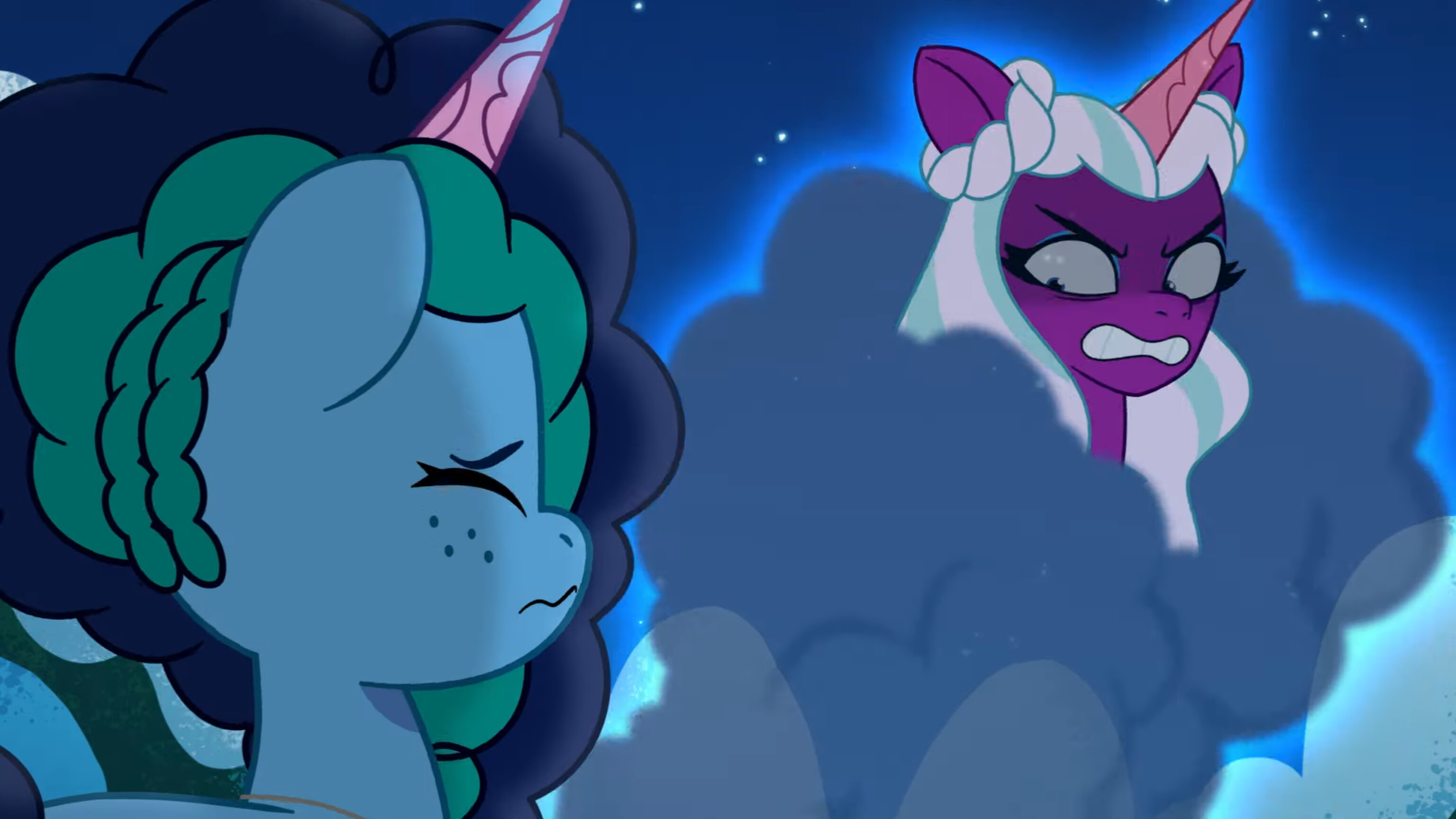 #3003541 - safe, screencap, misty brightdawn, opaline arcana, alicorn, pony, unicorn, g5, my ...