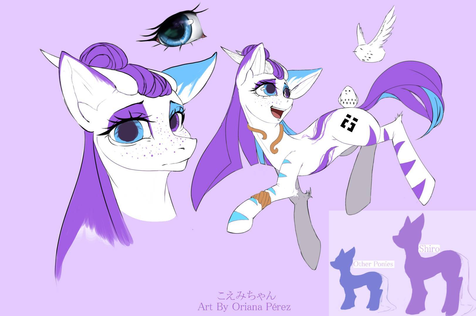 #2806680 - safe, artist:oriana80, oc, oc only, oc:shiro, bird, earth pony, pony, reference sheet ...