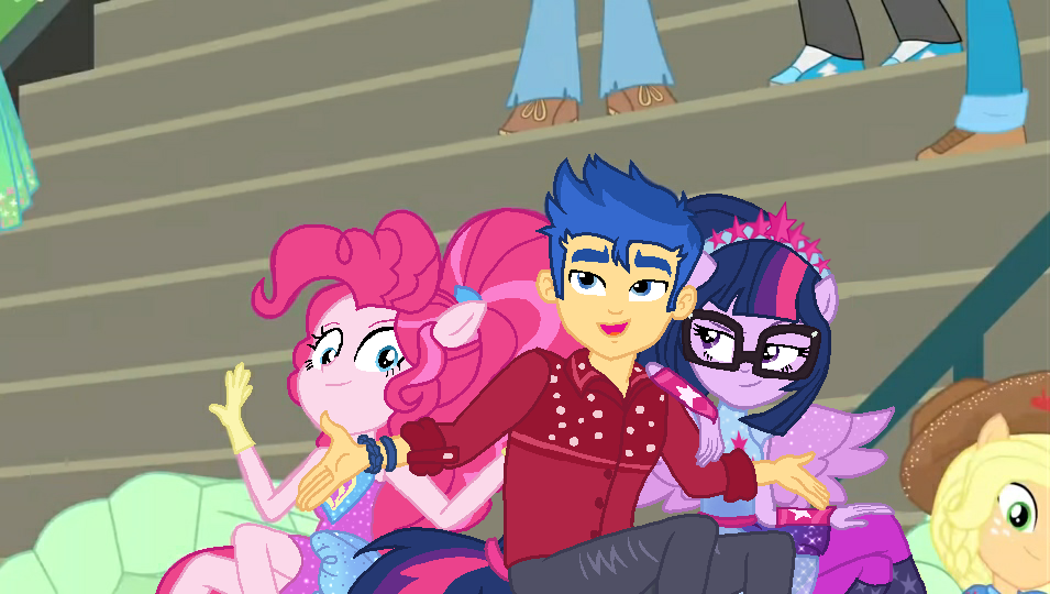 #2806978 - safe, artist:kucysia123, applejack, brawly beats, flash ...