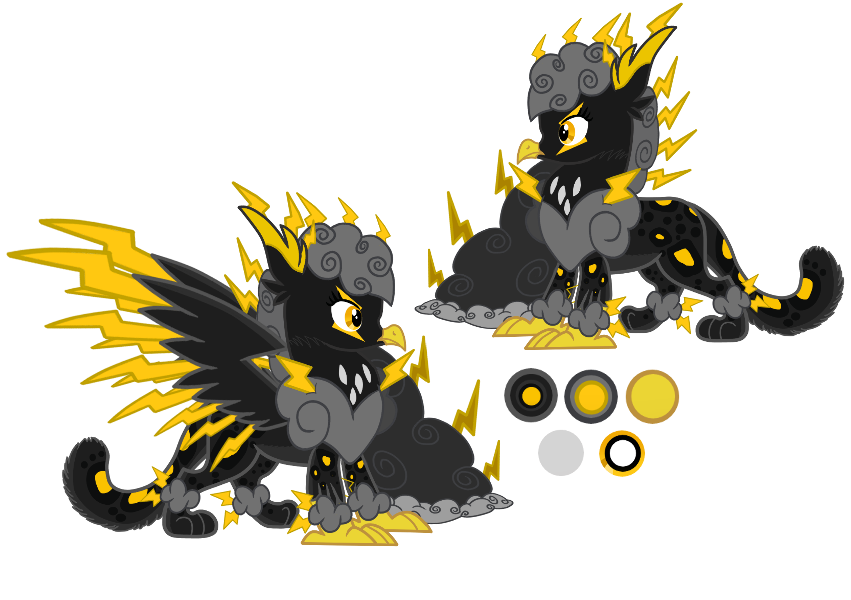 #2797179 - safe, artist:galeemlightseraphim, oc, oc only, griffon, pony ...