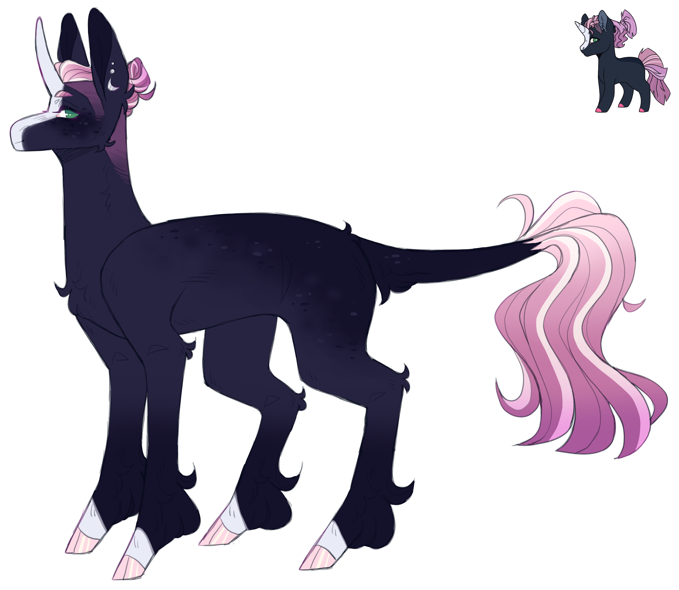 #2799318 - safe, artist:sleepy-nova, oc, oc:midnight camp, pony, unicorn, cloven hooves, high ...