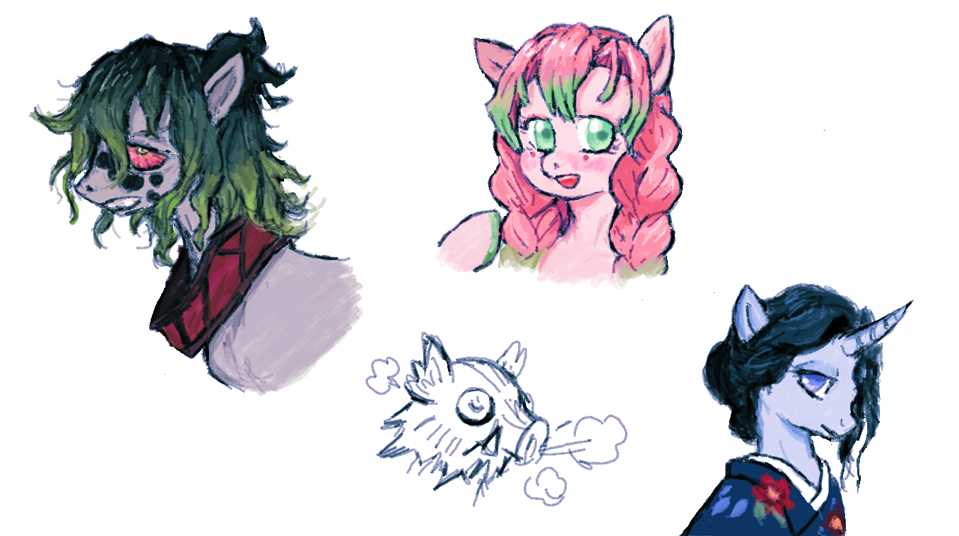 #2817138 - safe, artist:blurrymigao, earth pony, pony, unicorn, 3 hours ...