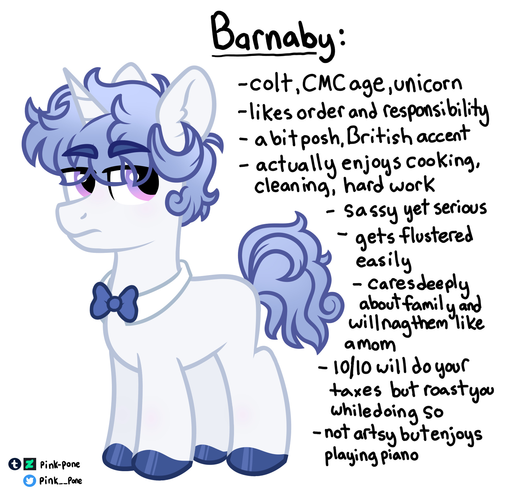 #2827615 - safe, artist:pink-pone, oc, oc:barnaby, pony, unicorn, bowtie, colt, foal, male ...