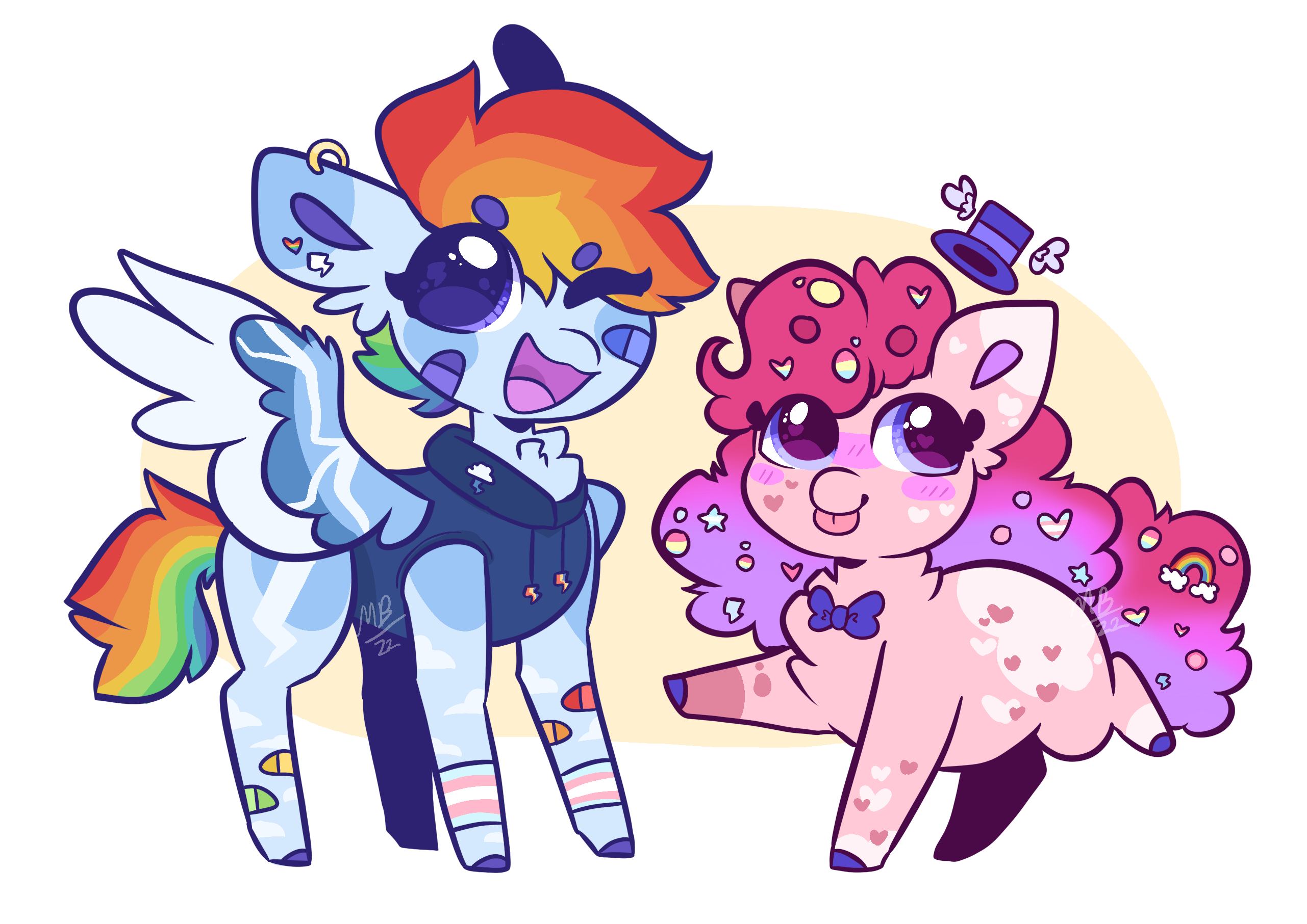 #2831314 - safe, artist:moccabliss, pinkie pie, rainbow dash, earth ...