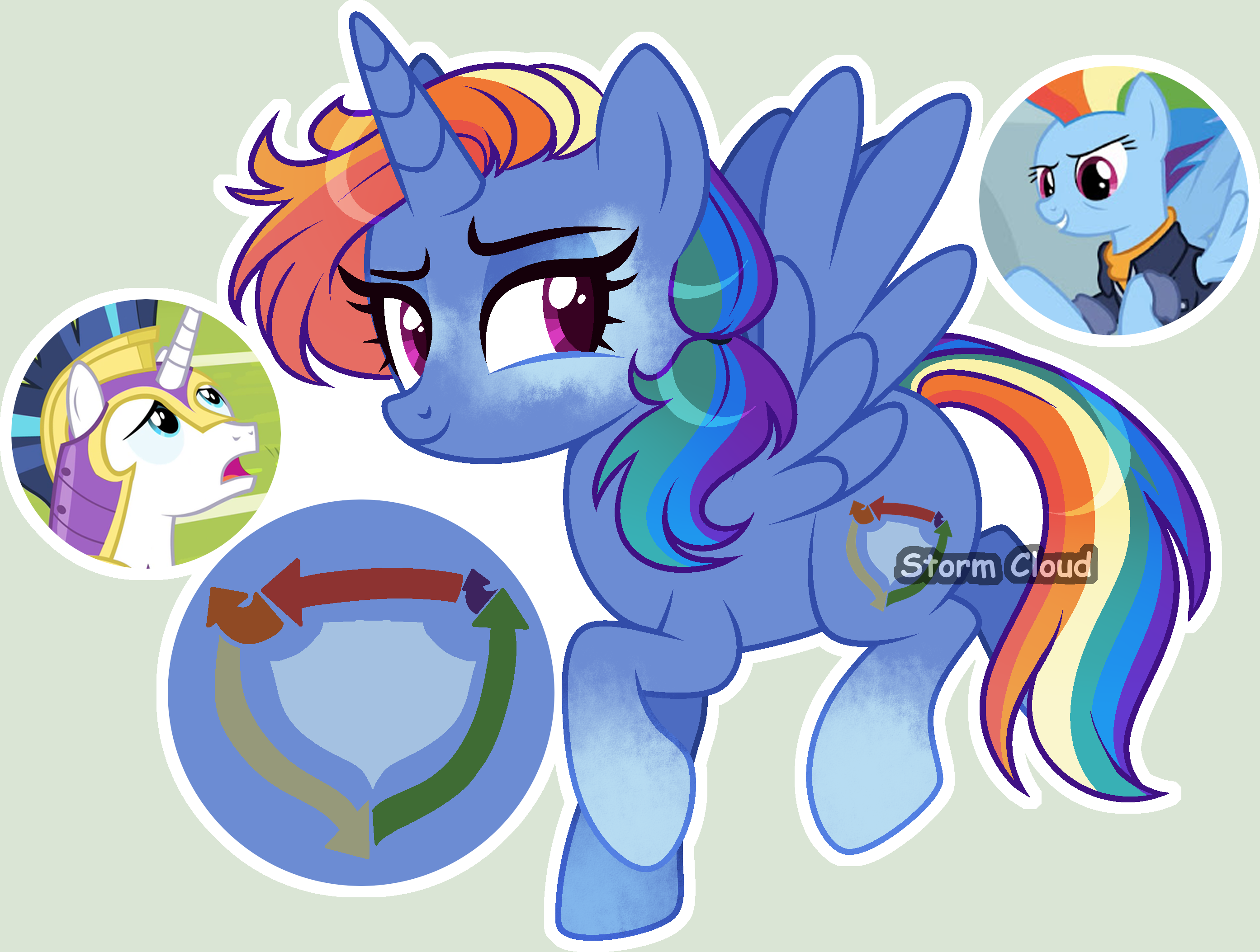 #2833126 - safe, artist:stormcloud-yt, rainbow dash, shining armor, oc ...