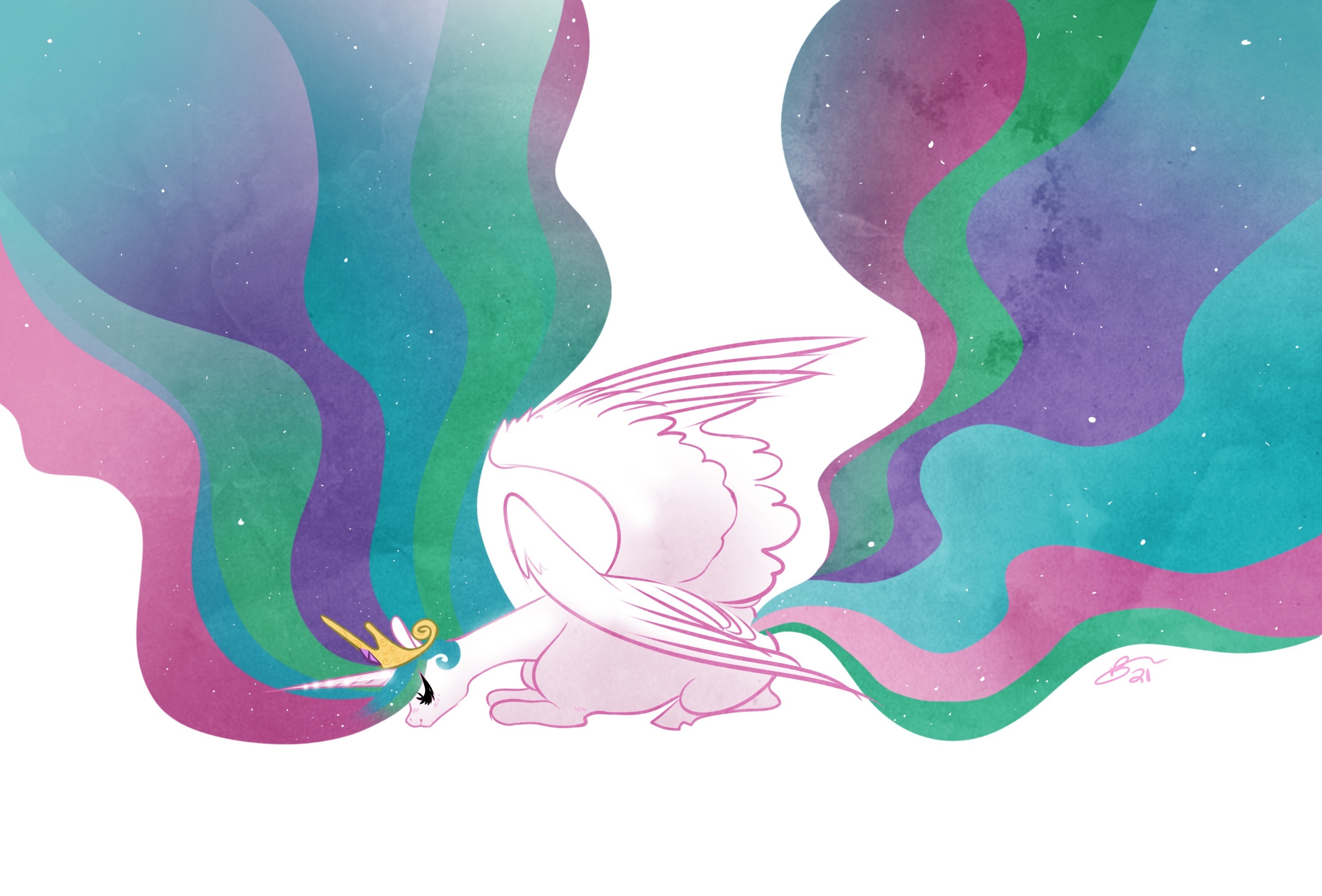 #2834143 - safe, artist:opalacorn, princess celestia, alicorn, pony ...