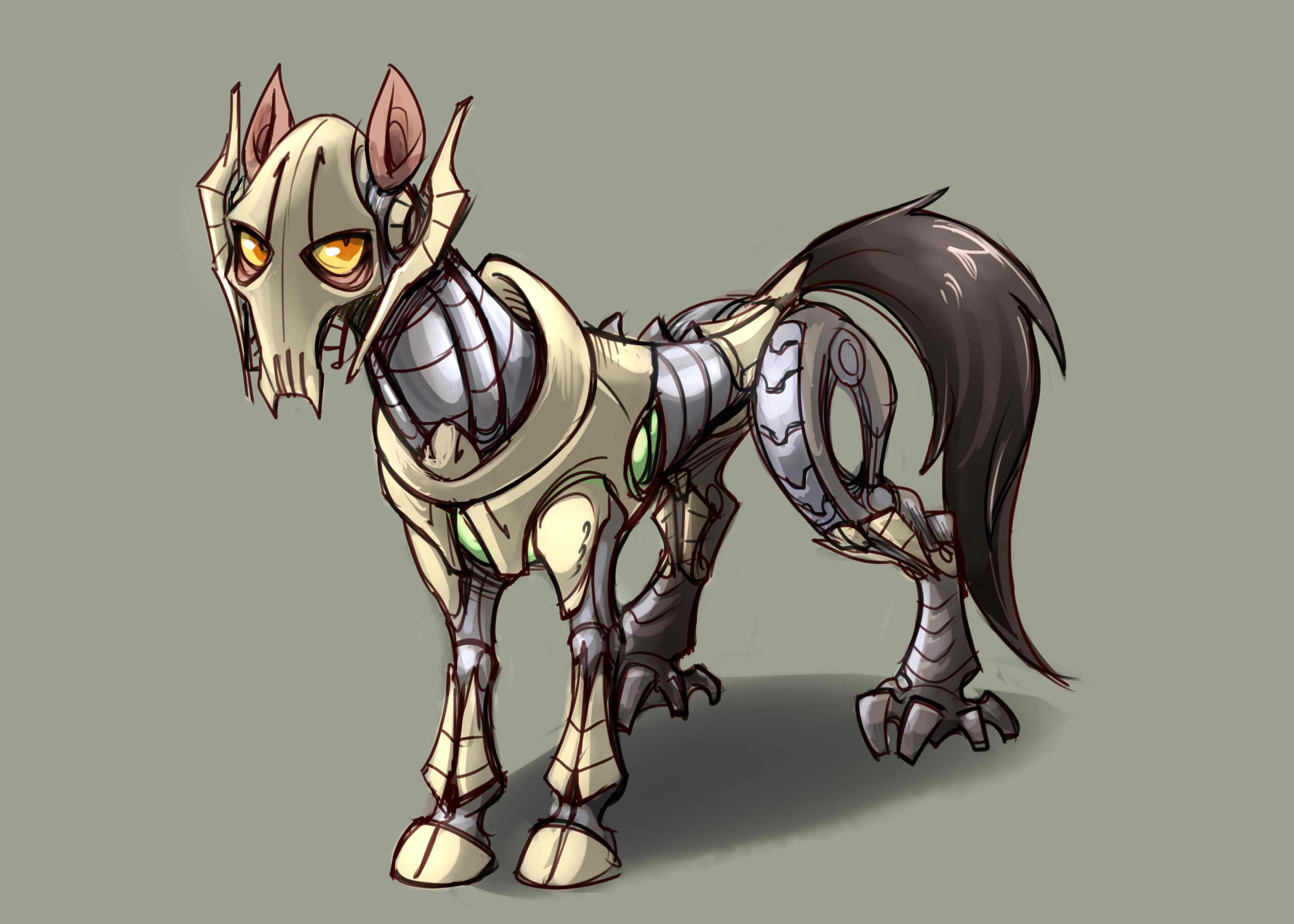 #2834493 - safe, artist:noupie, cyborg, cyborg pony, pony, crossover ...