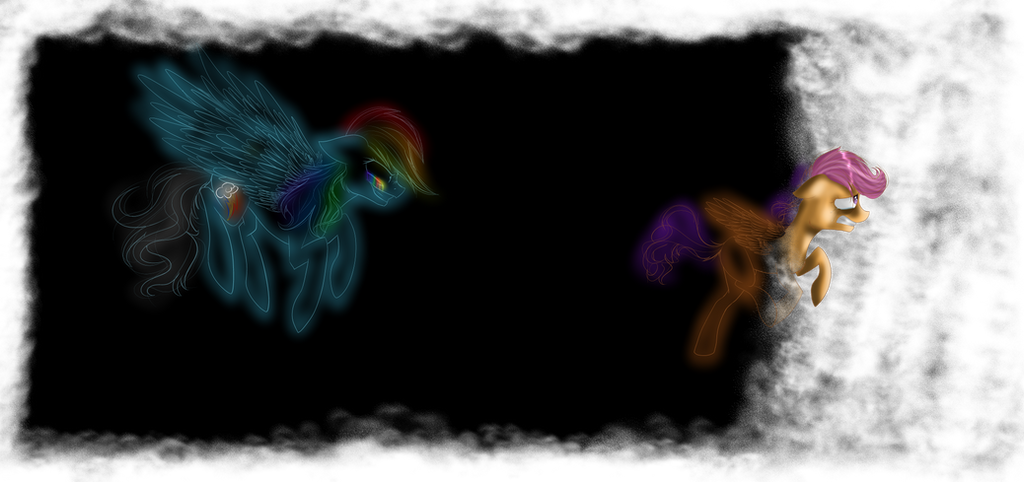#2843980 - semi-grimdark, artist:leeileria, rainbow dash, scootaloo ...