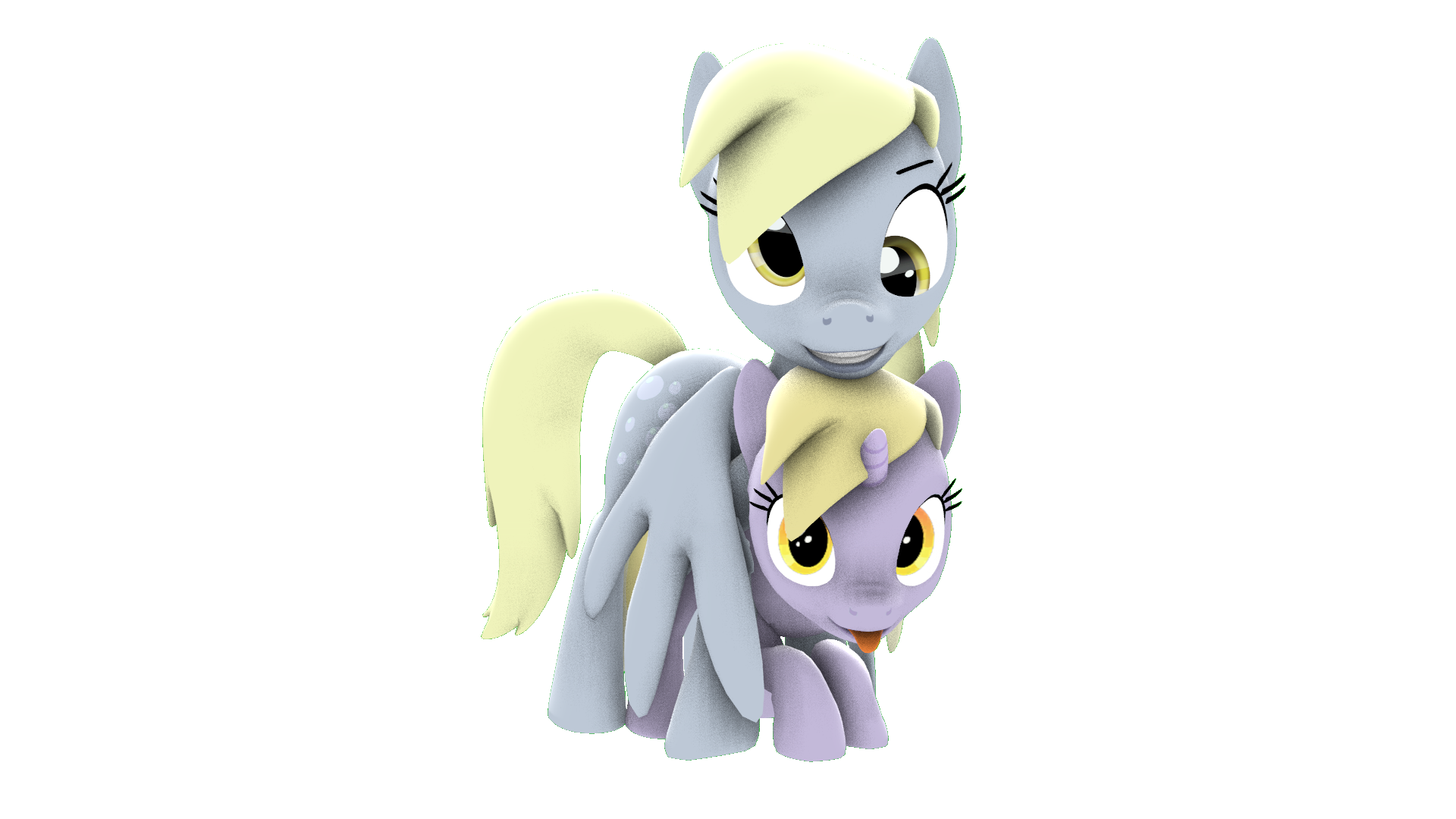 #2846339 - safe, artist:lunaticgod, derpy hooves, dinky hooves, pegasus ...