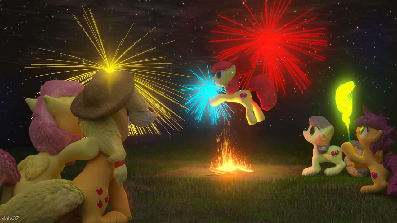 #2847429 - safe, artist:slabs37, apple bloom, applejack, fluttershy ...