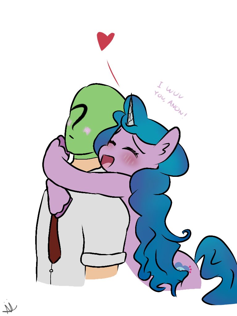 #2838681 - safe, artist:neonnaisedraws, izzy moonbow, oc, oc:anon ...