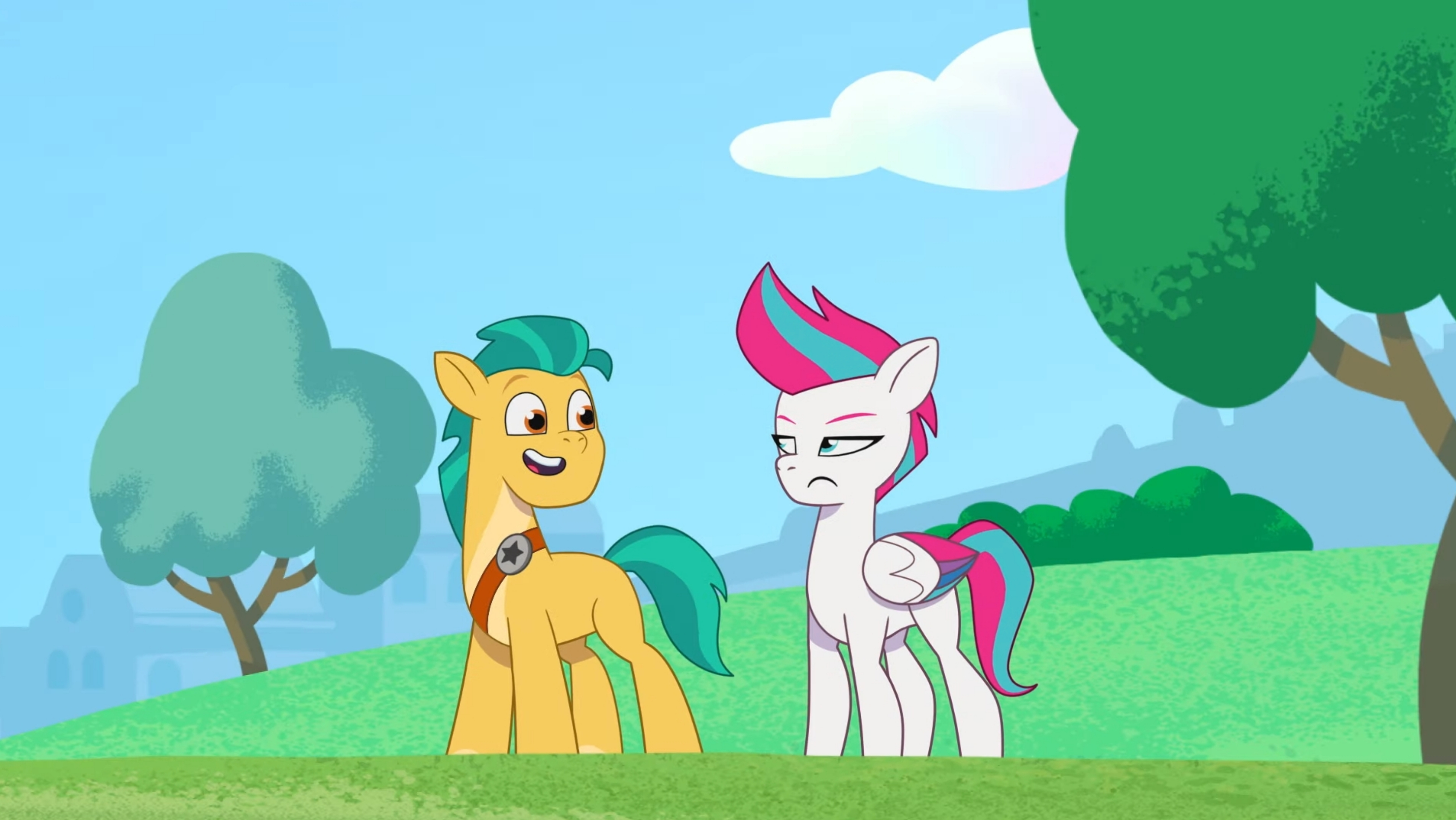 #2841385 - safe, screencap, hitch trailblazer, zipp storm, earth pony ...