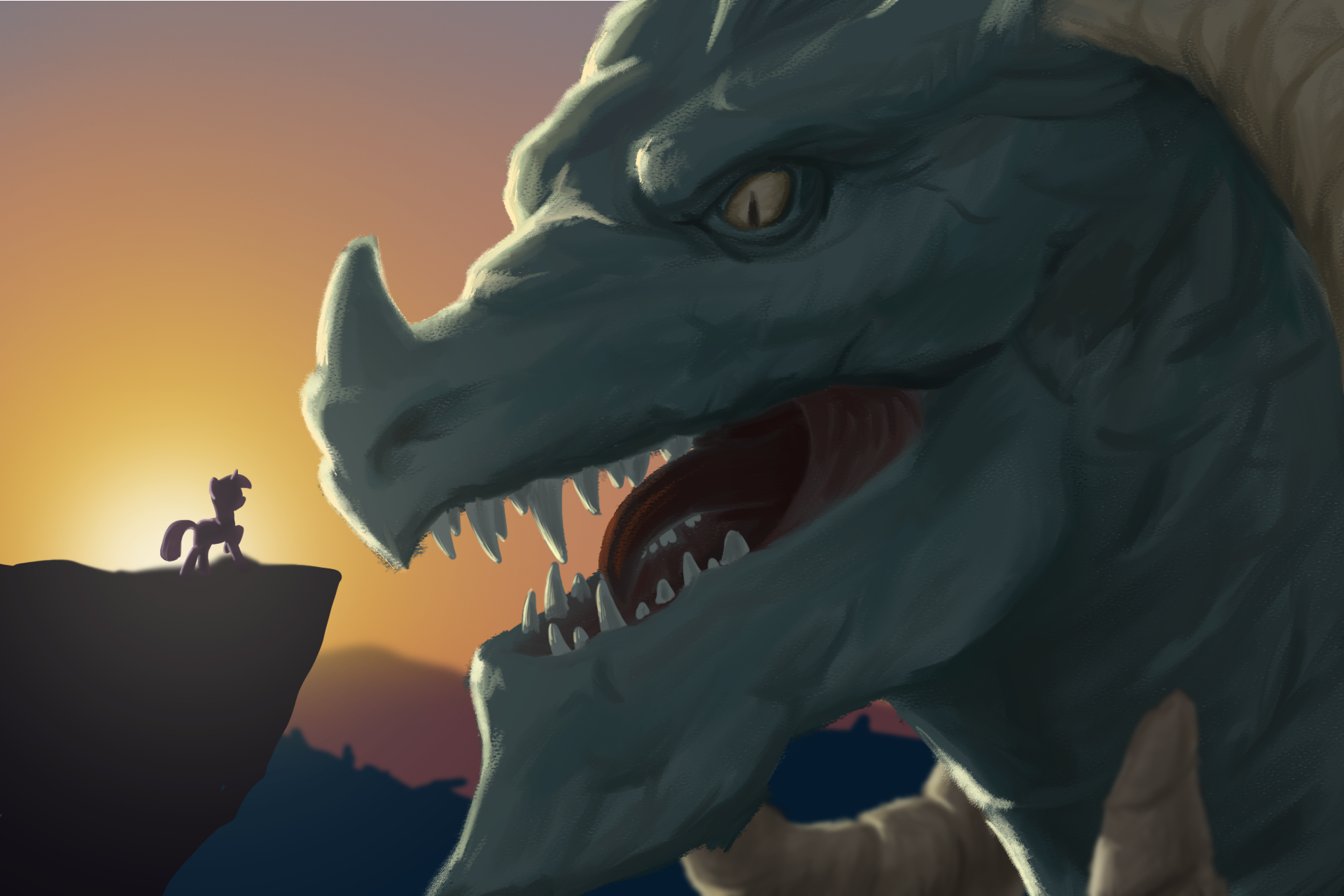 #2864033 - safe, artist:amarthgul, dragon lord torch, twilight sparkle ...