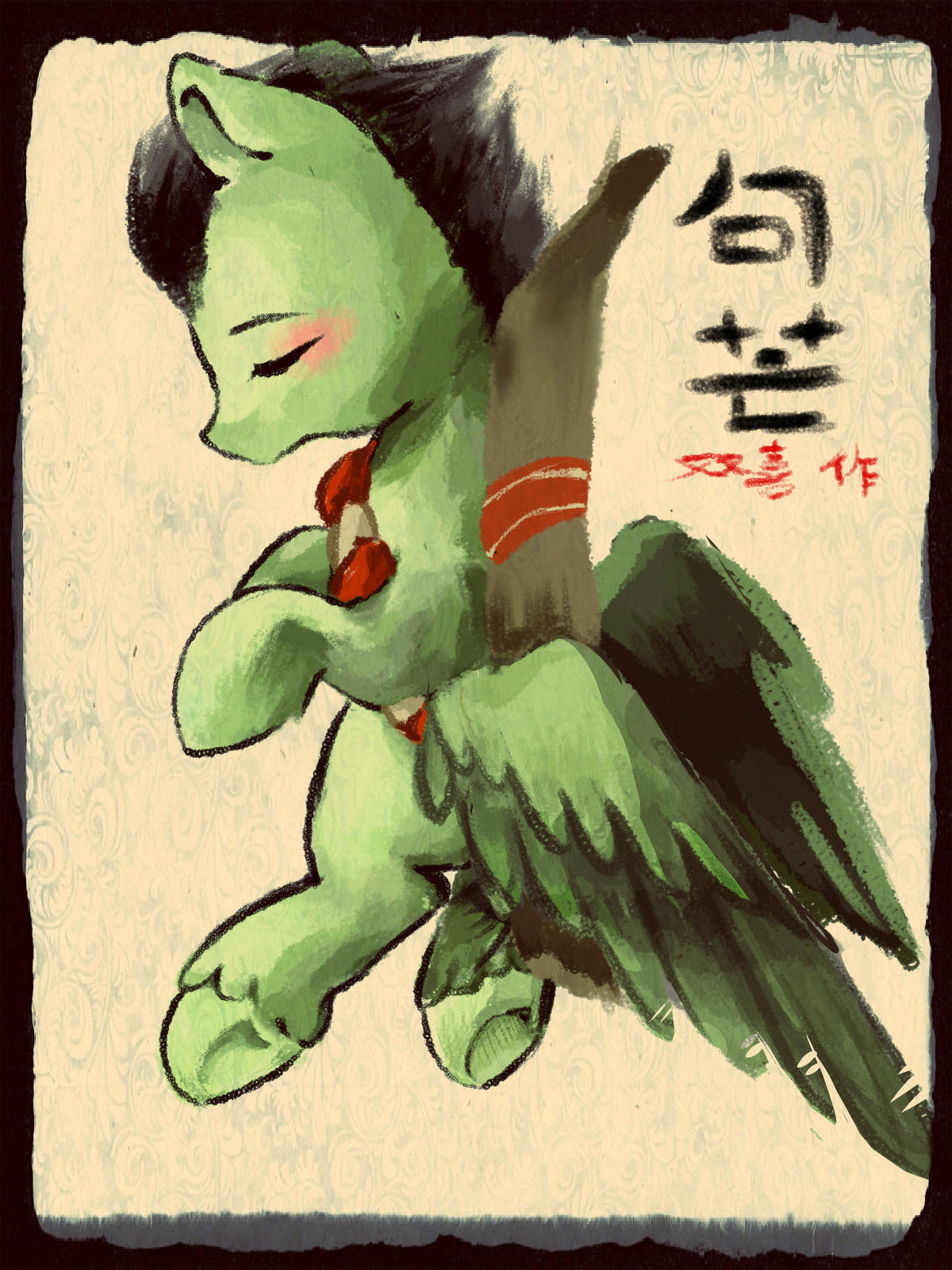 #2870767 - safe, artist:milarvozmido, pegasus, pony, big fish & begonia ...