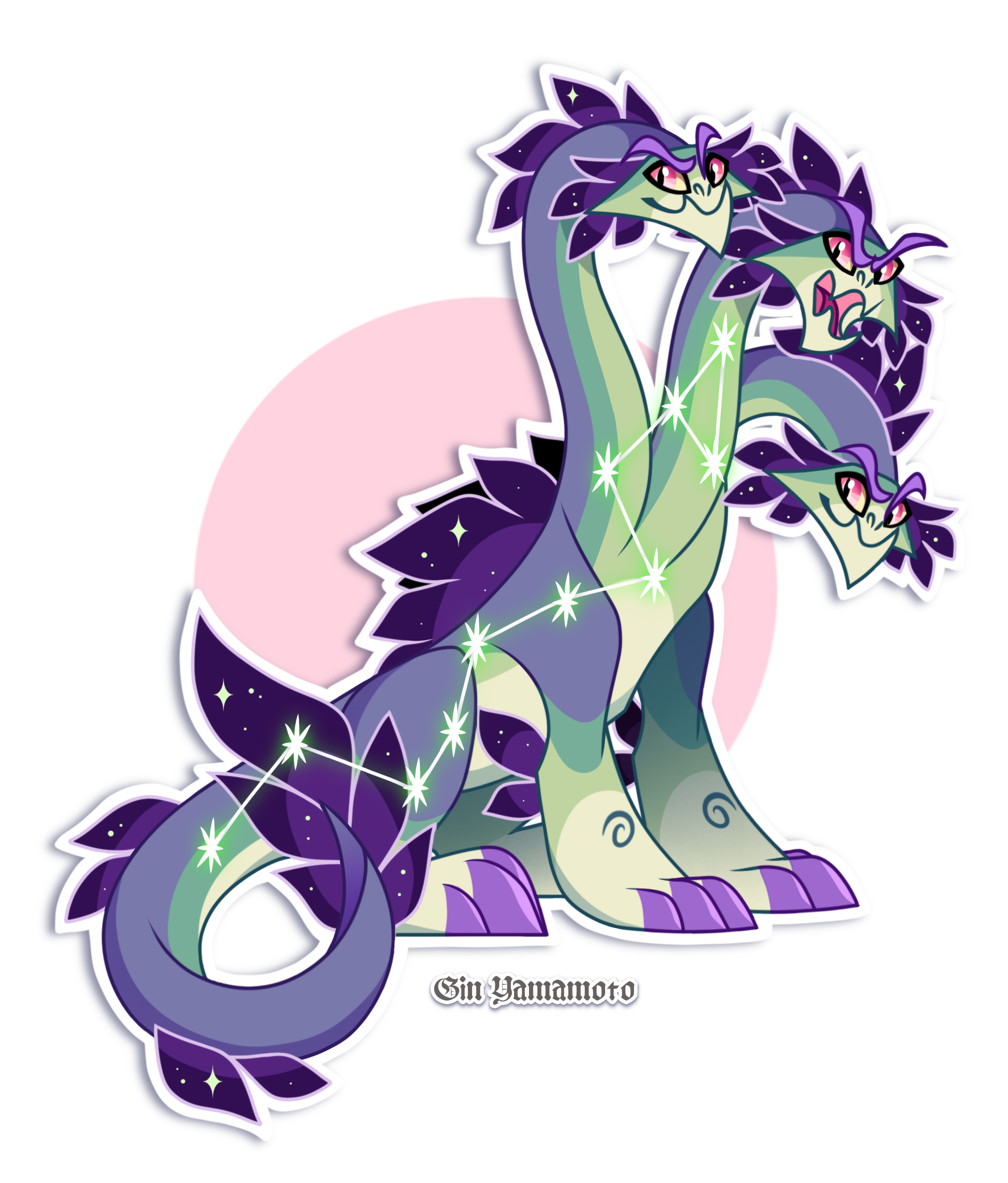 #2871390 - safe, artist:gkolae, oc, oc only, hydra, abstract background ...