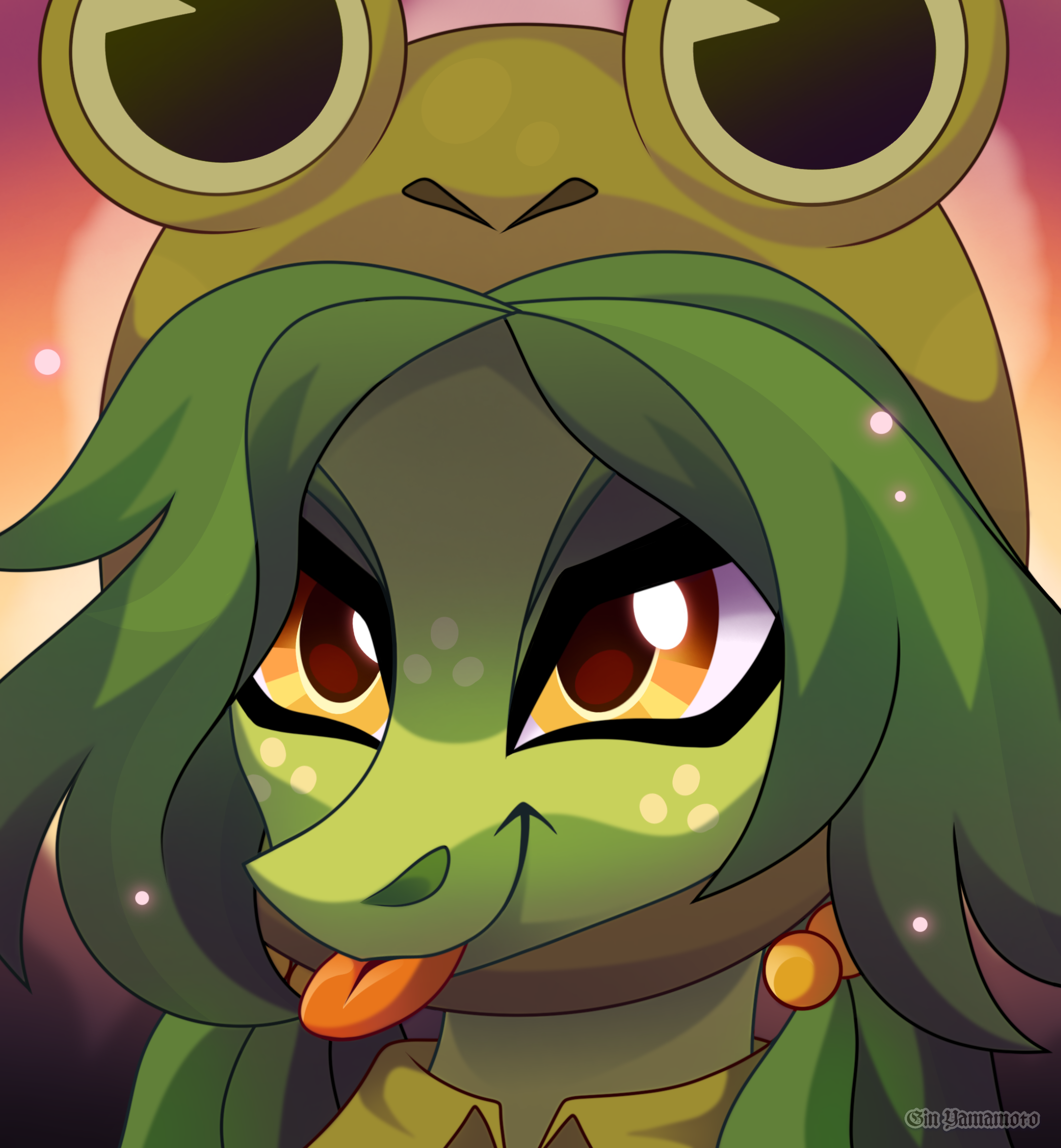 #2875672 - safe, artist:gkolae, oc, oc only, earth pony, frog, pony, :p ...