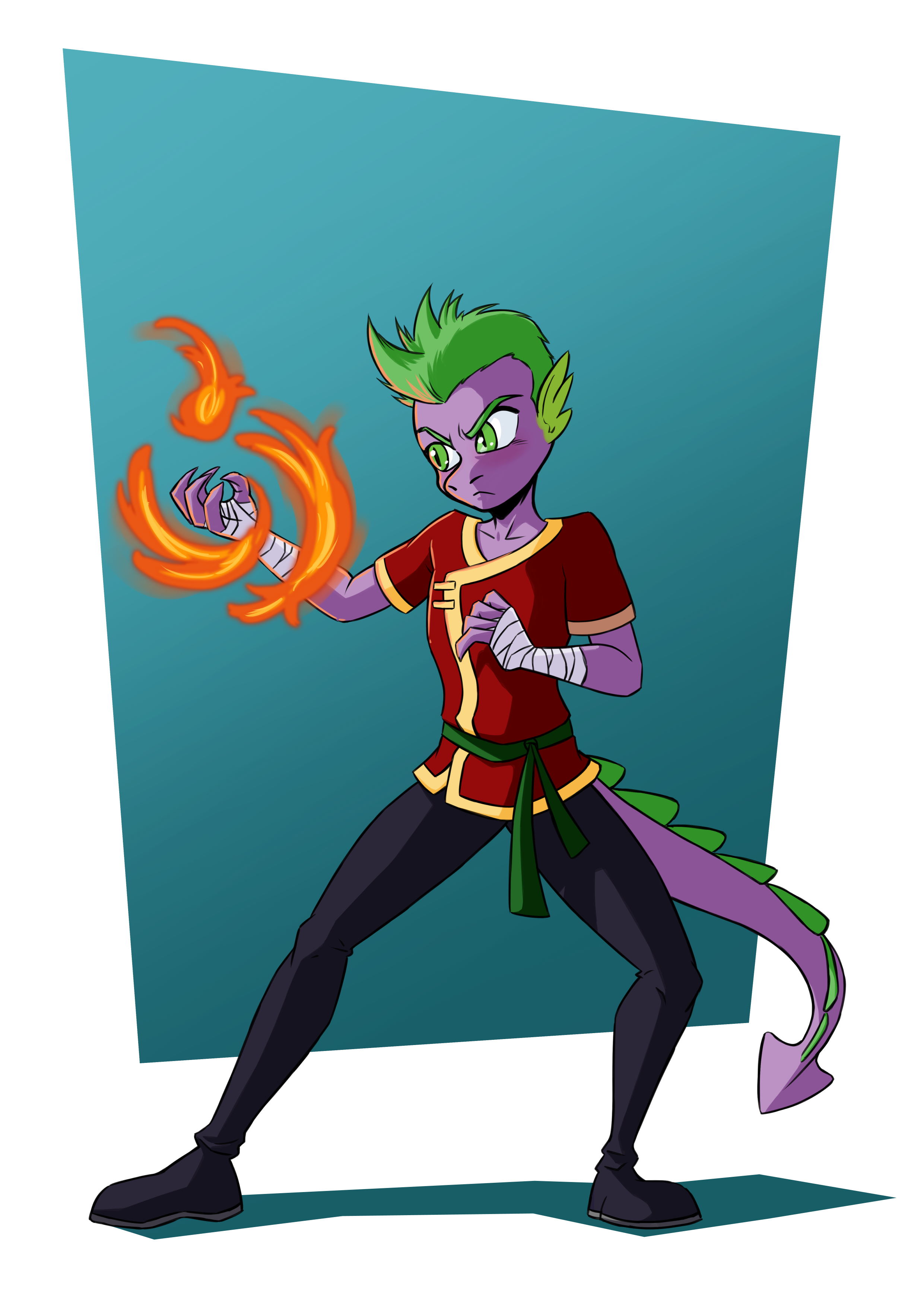 #2885571 - safe, artist:new-ereon, spike, dragon, anthro, commission ...