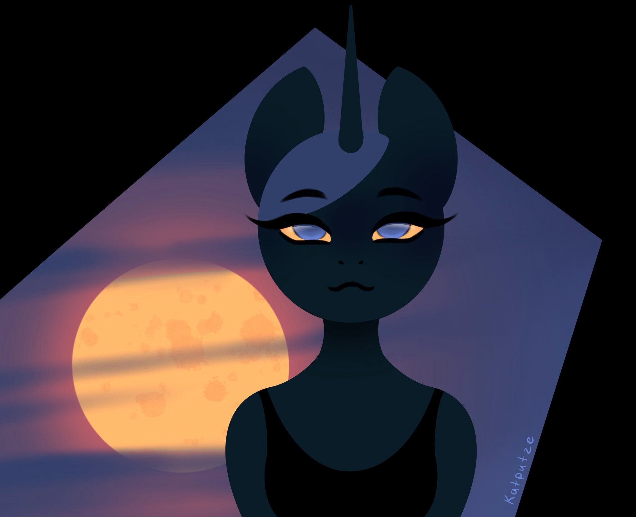 #2888087 - safe, artist:katputze, princess luna, alicorn, anthro, g4 ...