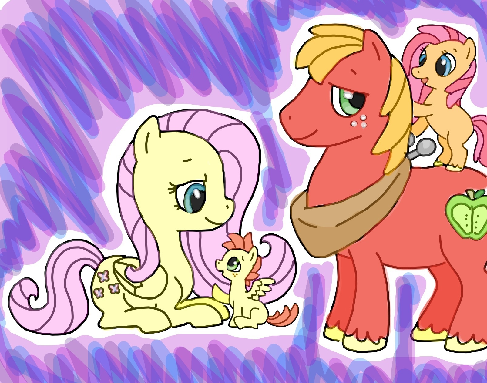 #2888245 - safe, artist:emmeredith14, big macintosh, fluttershy, oc, oc ...